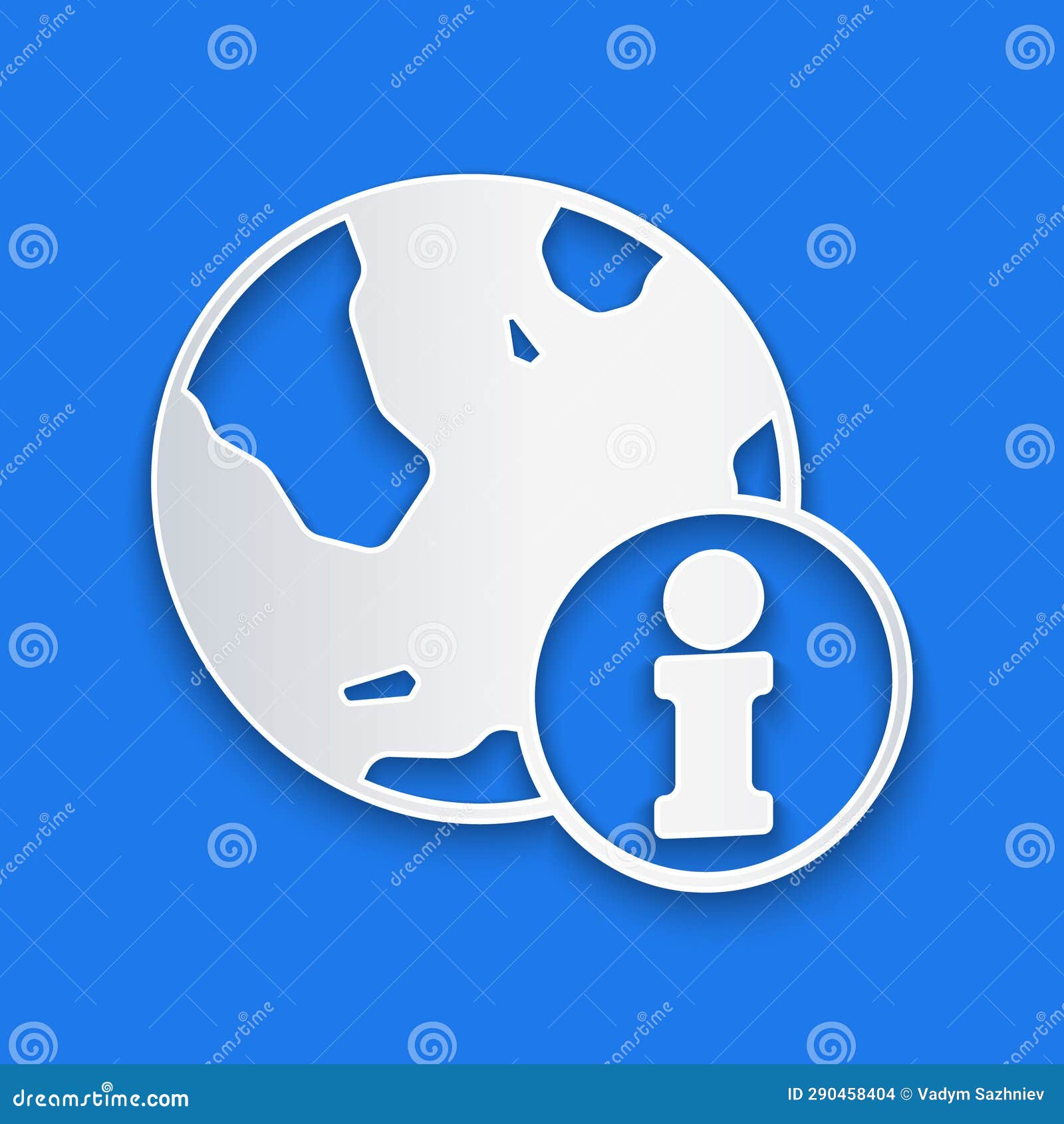 Paper Cut Information Icon Isolated on Blue Background. Paper Art Style ...
