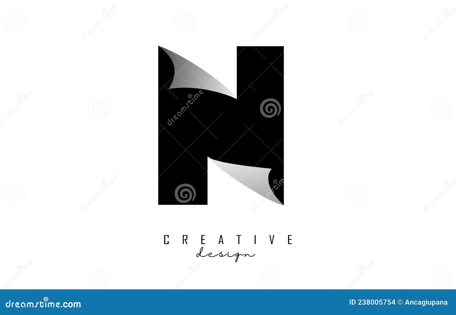 Paper Cut Letter N. Vector Illustration with Creative Cut Letter Stock ...