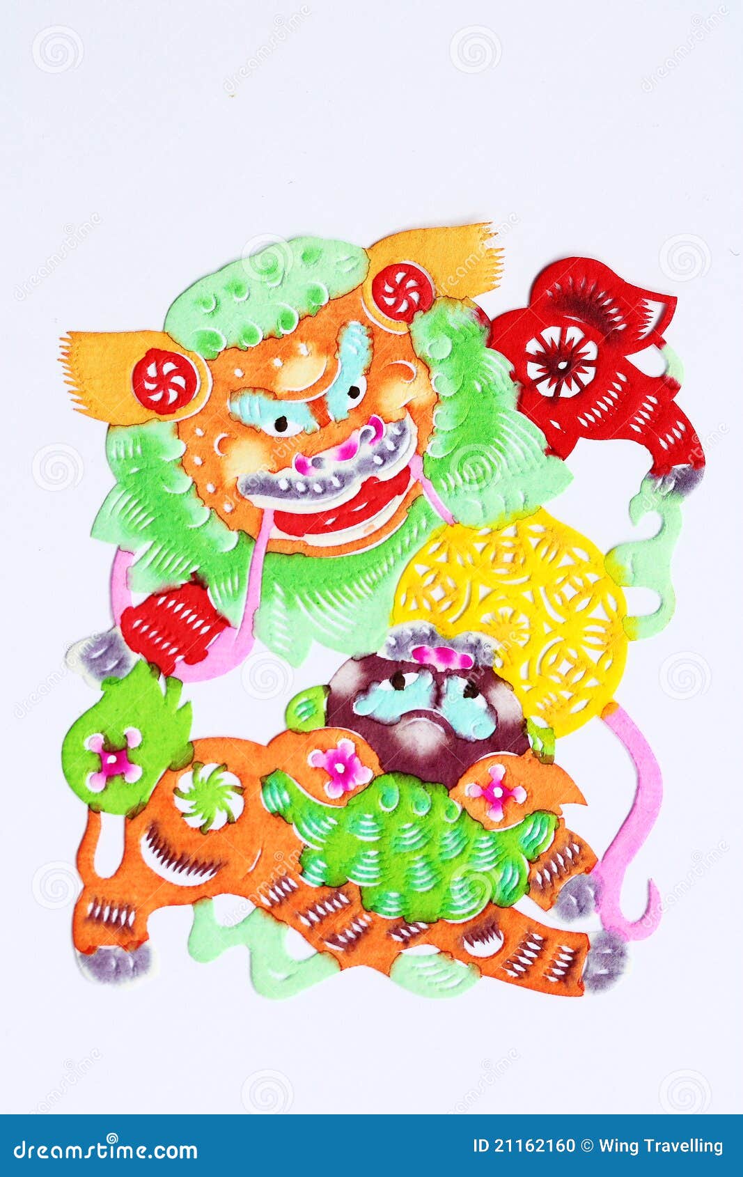 Paper-cut of lion dance stock illustration. Illustration of abstract ...