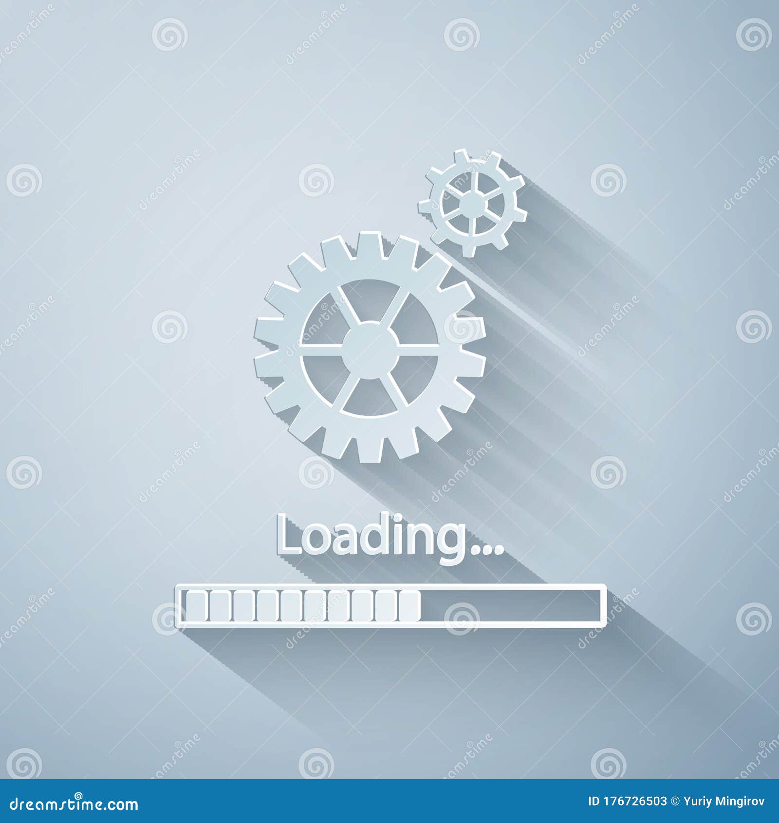 Loading And Gear Icon Isolated On Transparent Background. Progress Bar ...