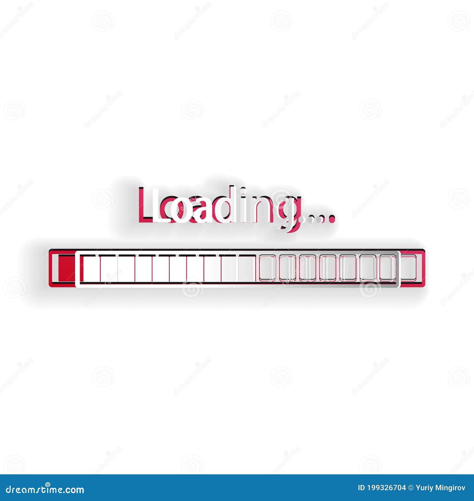 Paper Cut Loading Icon Isolated on White Background. Progress Bar Icon ...