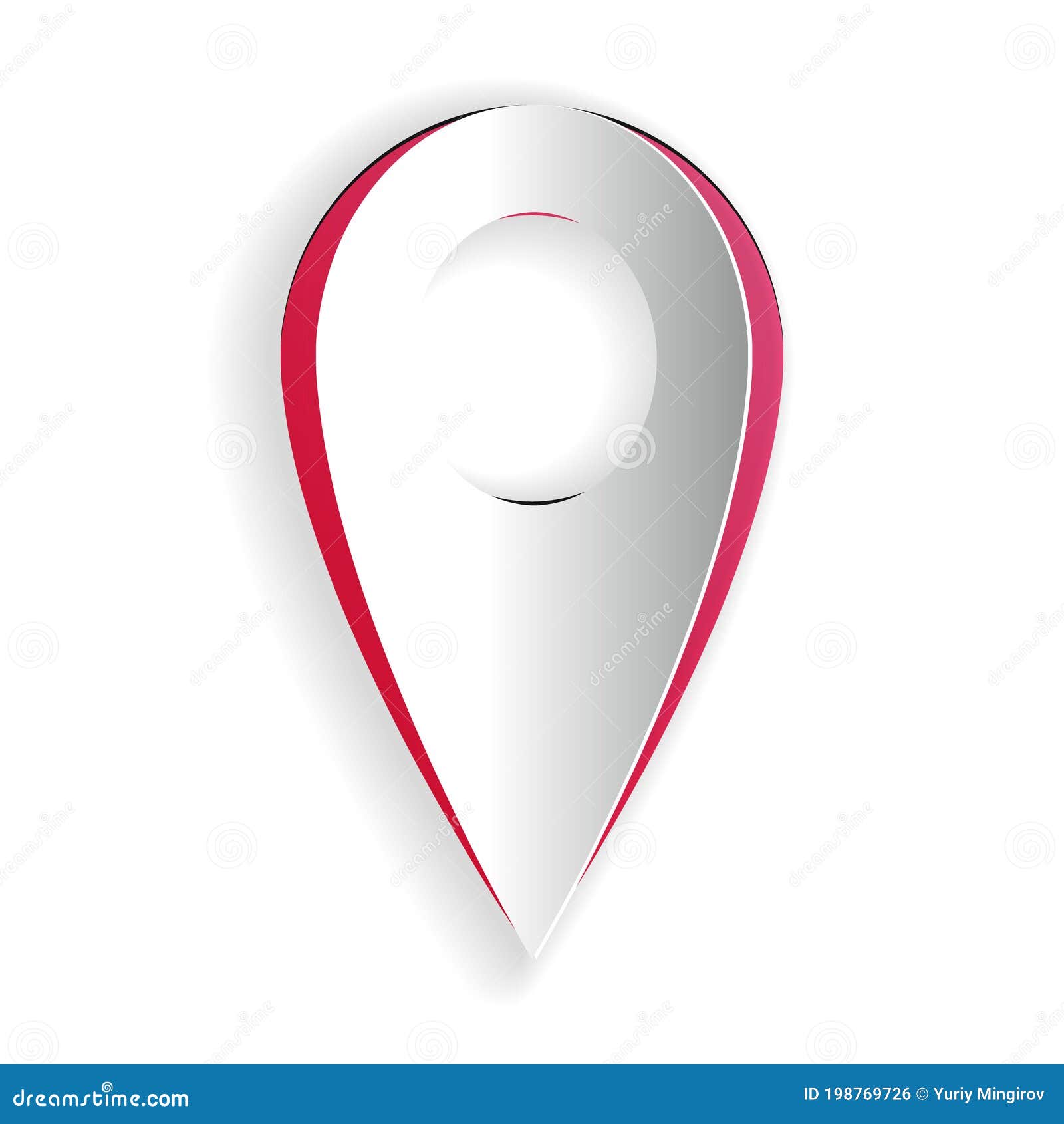 Paper Cut Location Icon Isolated on White Background. Pointer Symbol ...