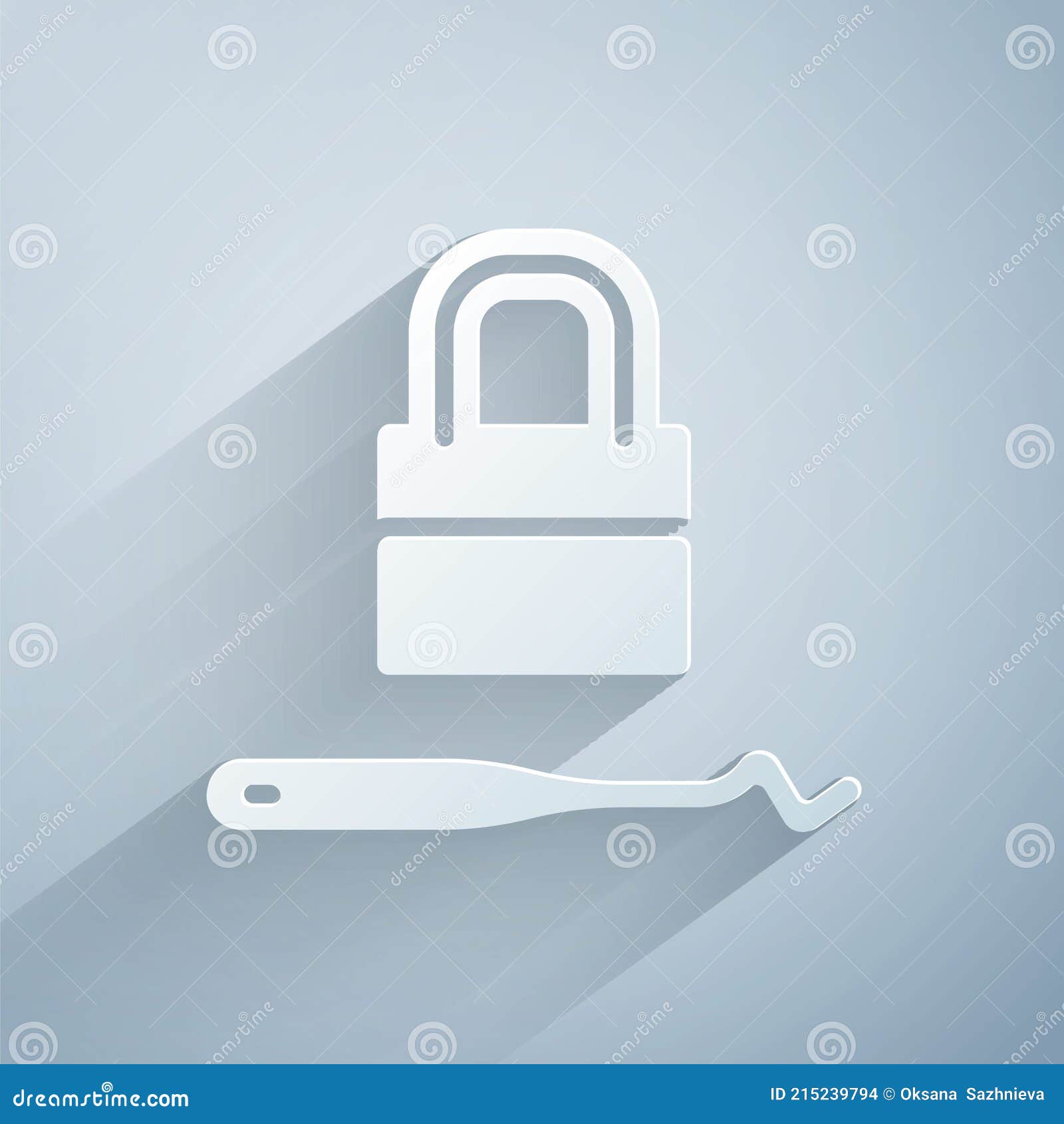 Paper Cut Lockpicks or Lock Picks for Lock Picking Icon Isolated on ...