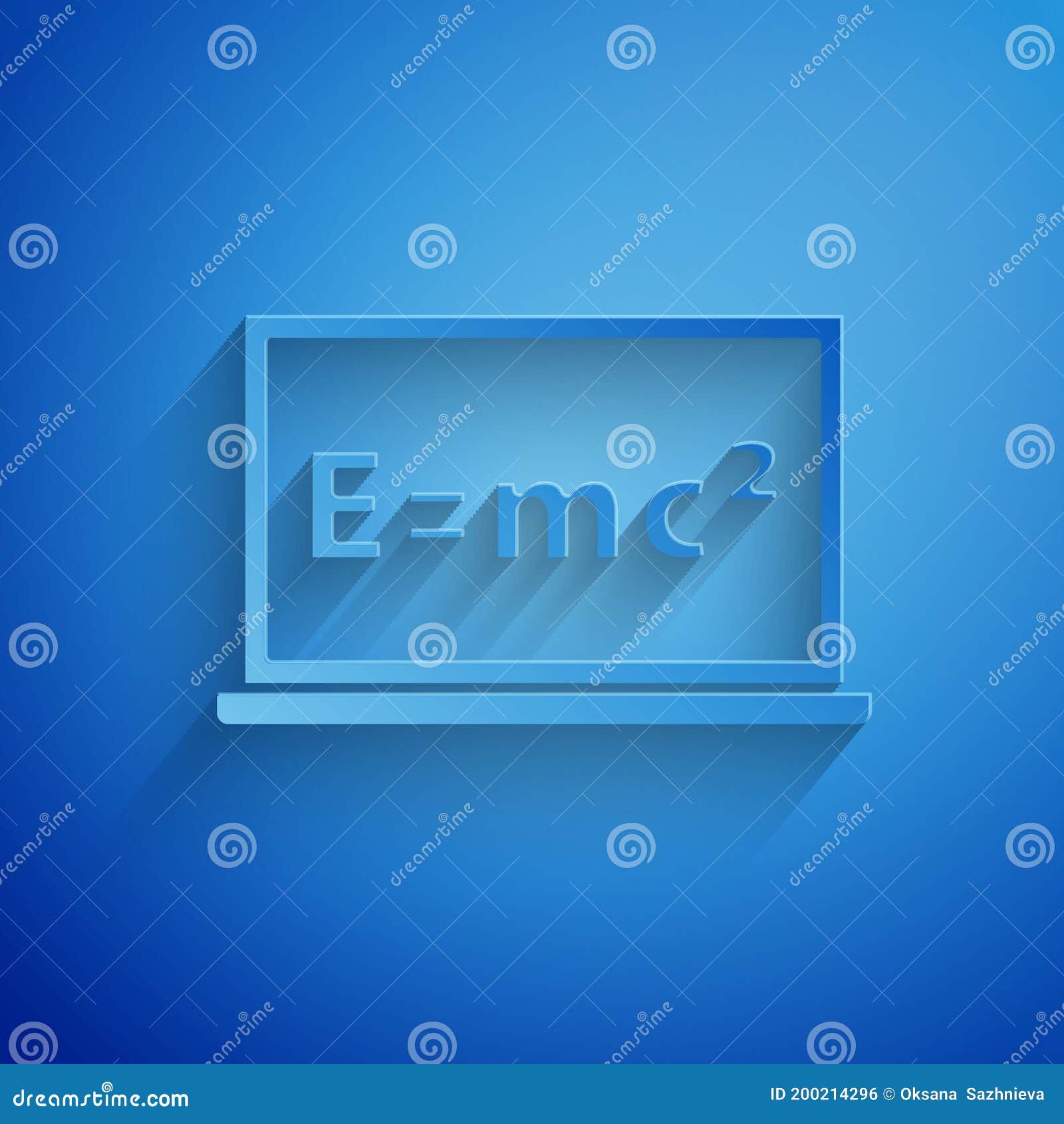 Paper Cut Math System of Equation Solution on Chalkboard Icon Isolated ...