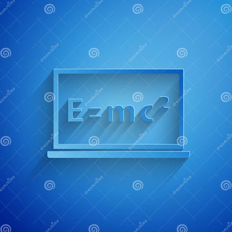 Paper Cut Math System of Equation Solution on Chalkboard Icon Isolated ...