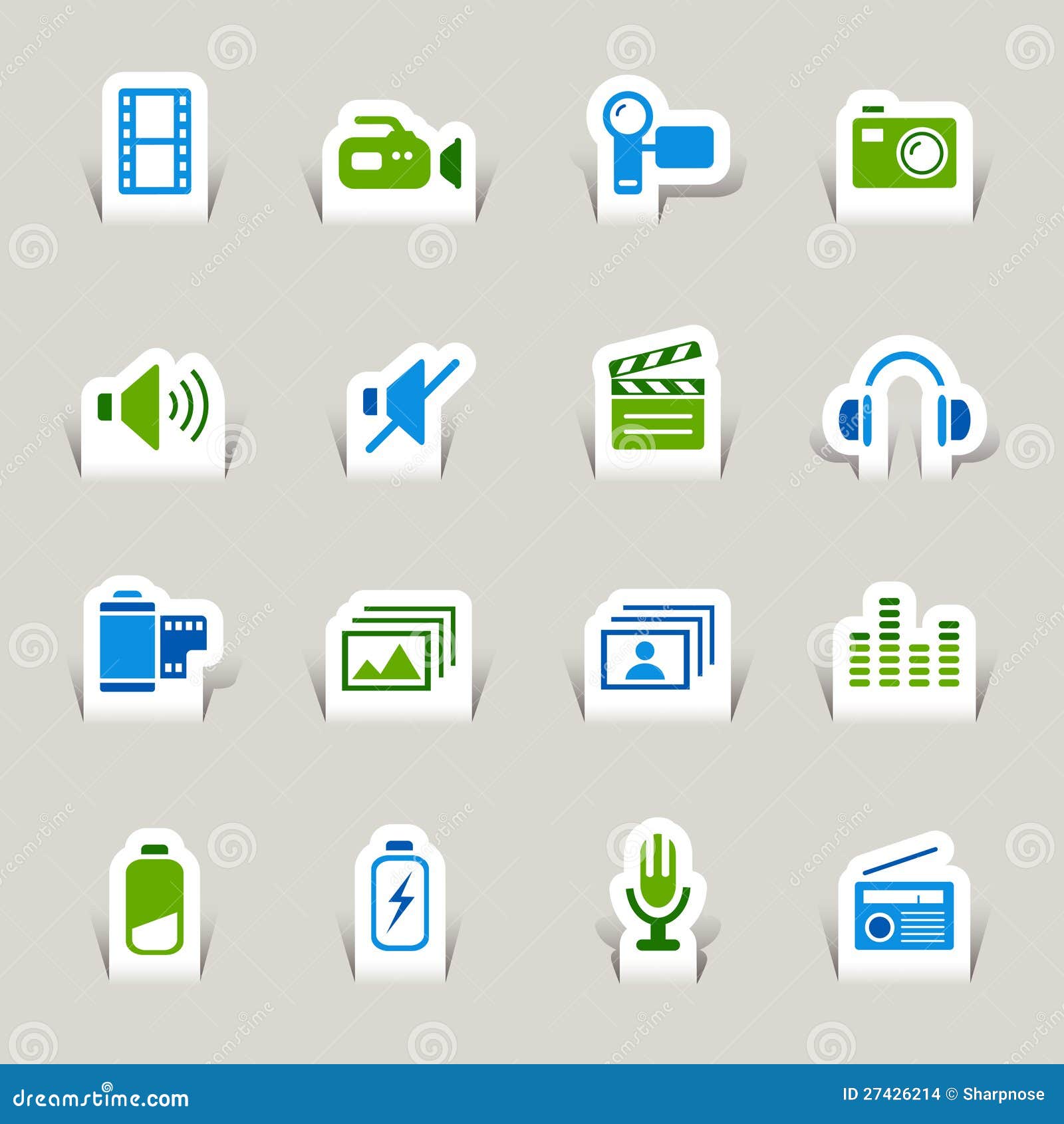 Paper Cut - Media Icons stock vector. Illustration of film - 27426214