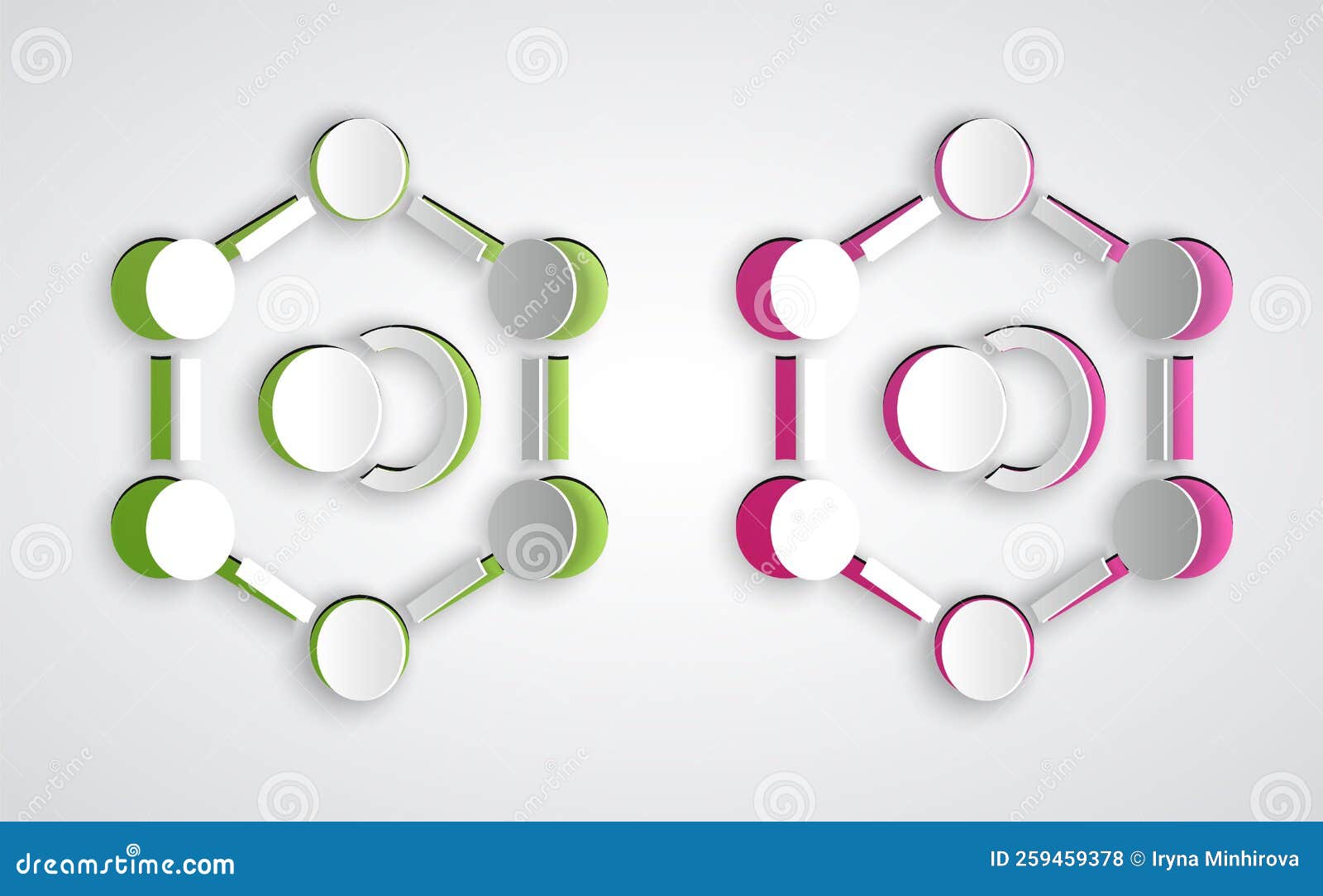 Paper Cut Molecule Icon Isolated on Grey Background. Structure of ...