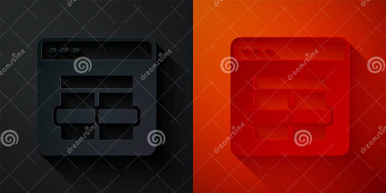 Paper Cut Mysql Code Icon Isolated On Black And Red Background Html Code Symbol For Your Web 