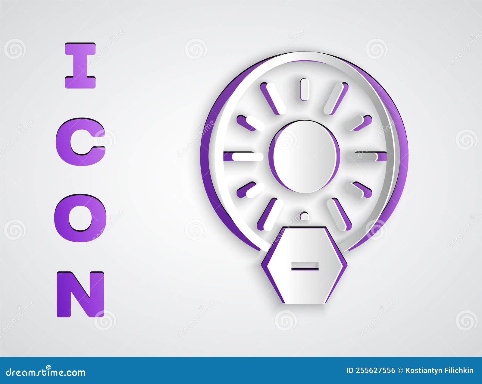 Paper Cut No Direct Sunlight Icon Isolated on Grey Background. Paper ...