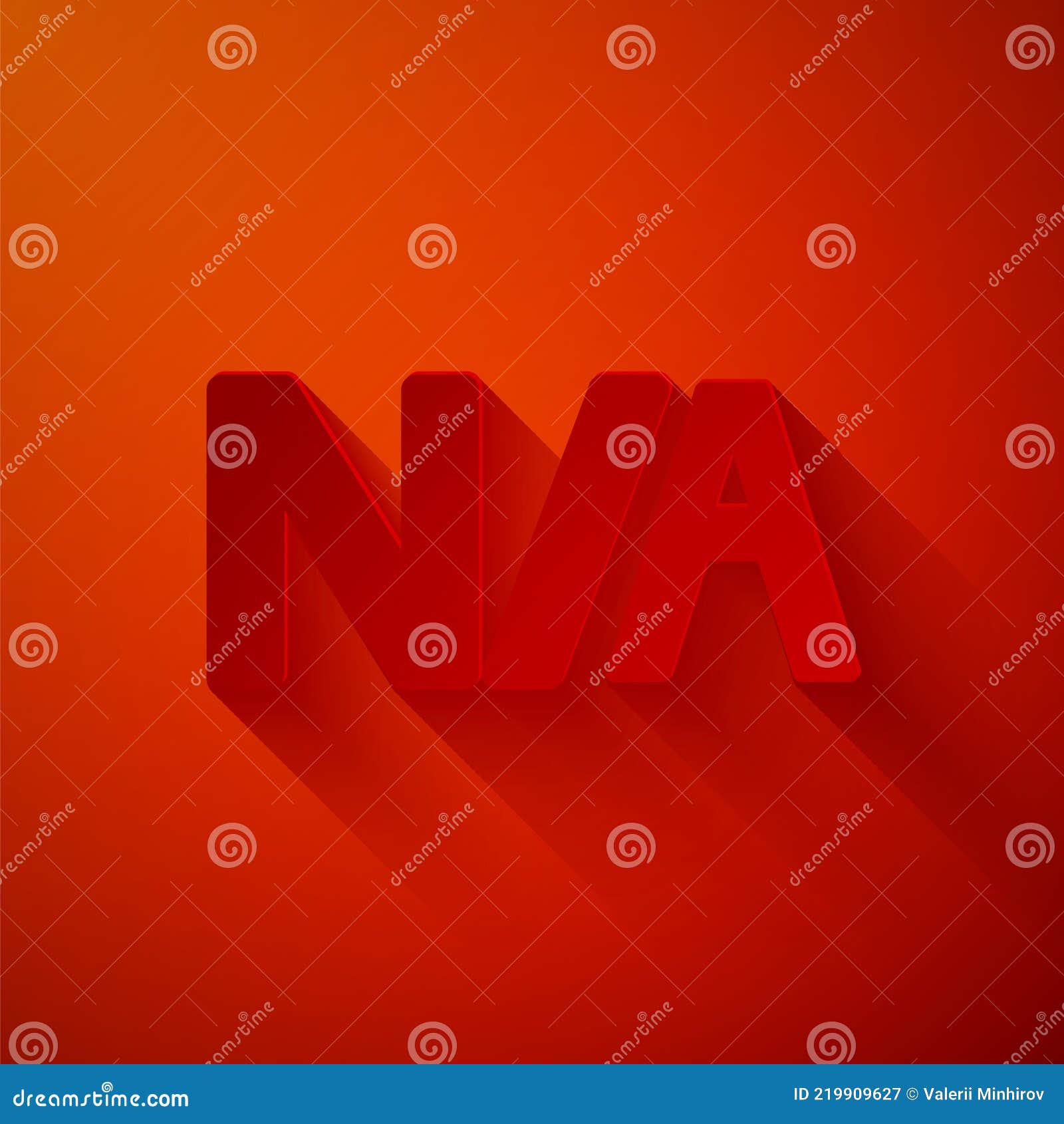 Paper Cut Not Applicable Icon Isolated on Red Background. Paper Art ...