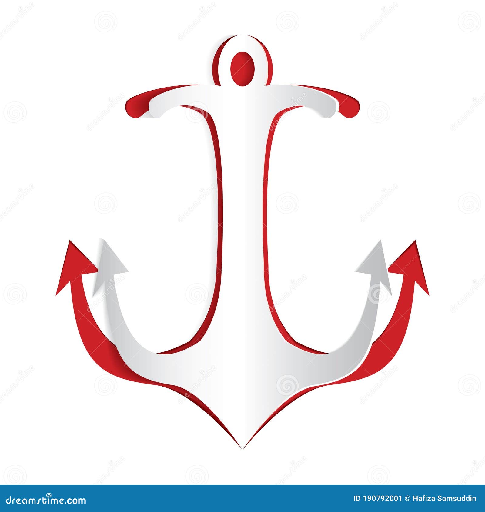 Paper Cut Out an Anchor. Vector Illustration Decorative Design Stock ...