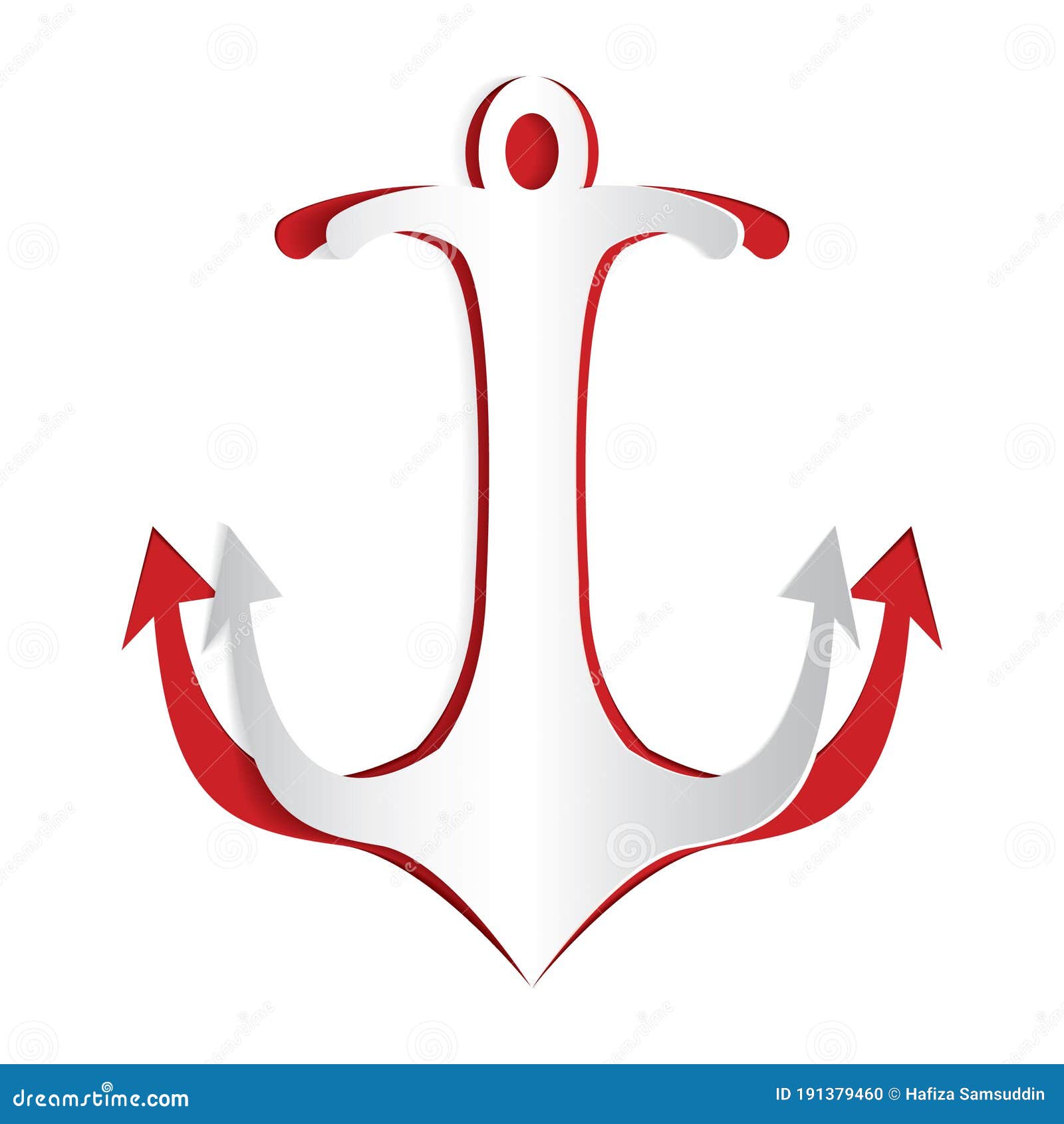 Paper Cut Out an Anchor. Vector Illustration Decorative Design Stock ...