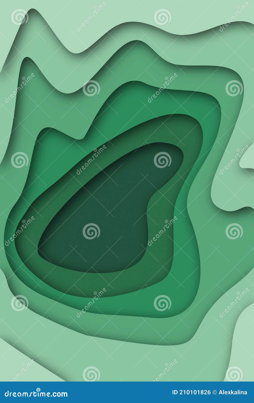 Paper Cut Out Background for Design in Green Colors Stock Illustration ...