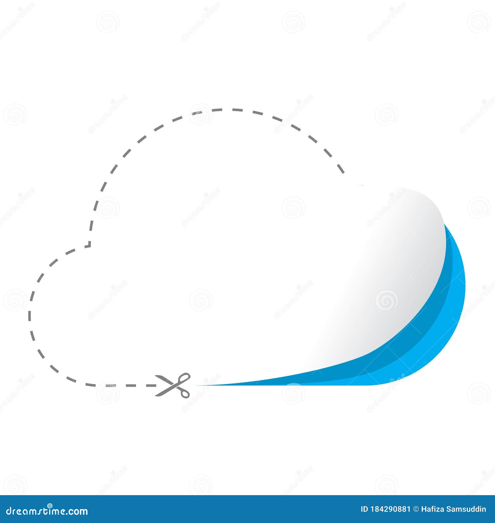 Paper Cut Out of Cloud. Vector Illustration Decorative Background ...