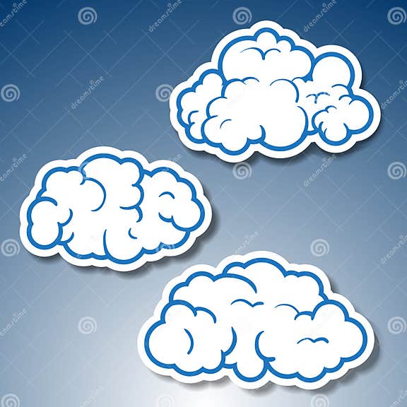 Paper Cut Out Clouds stock vector. Illustration of modern - 254472760