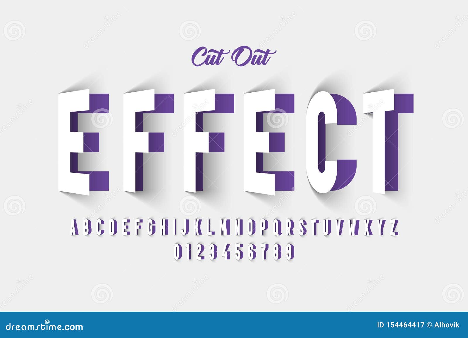 Paper Cut Out Effect Font Design Stock Vector - Illustration of color ...