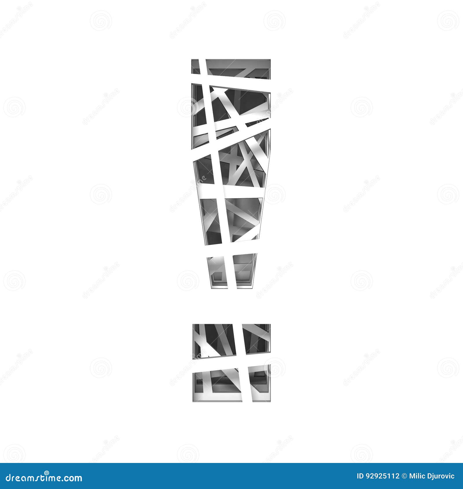 Paper Cut Out Font EXCLAMATION MARK 3D Stock Illustration ...