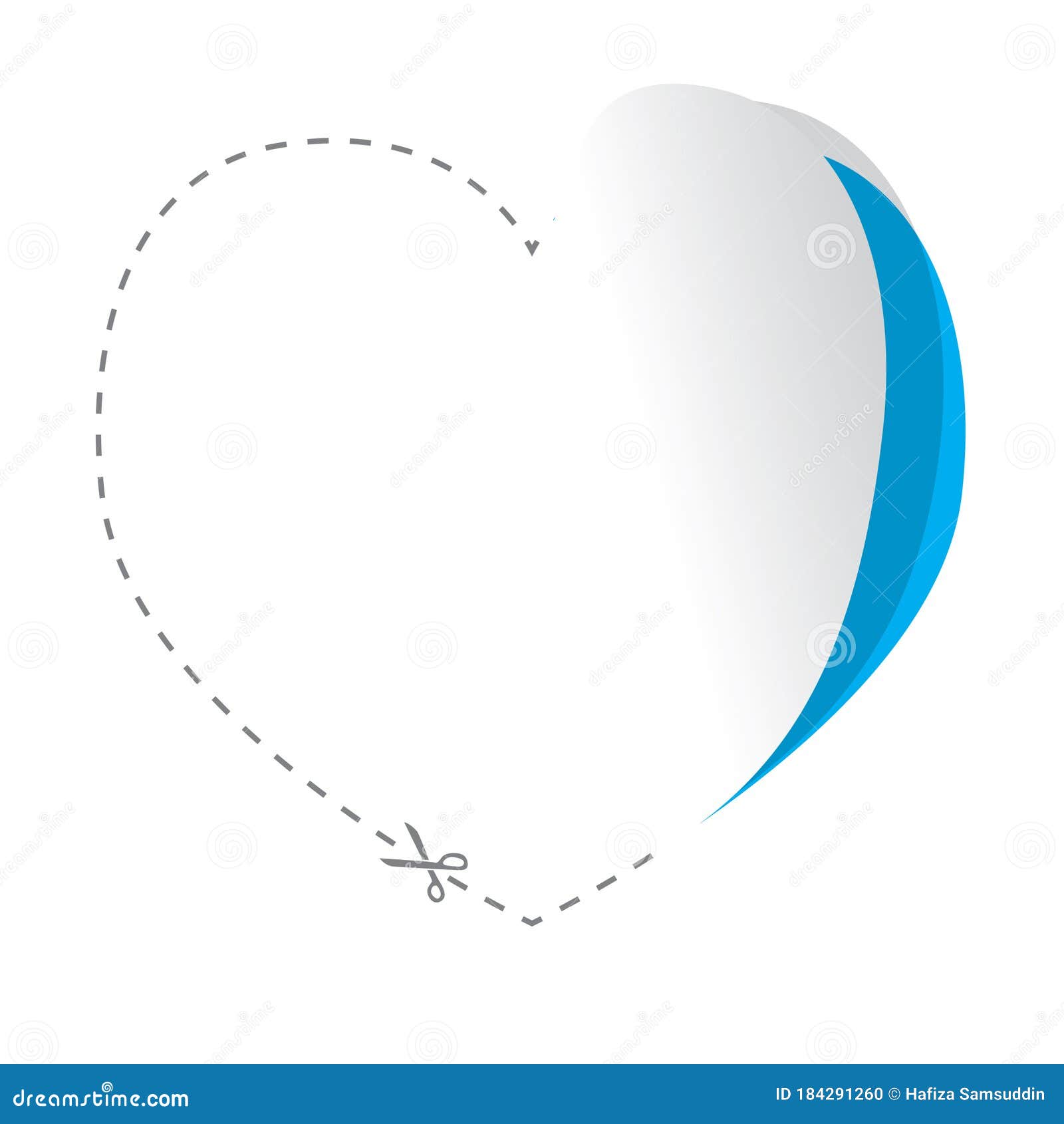 Paper Cut Out of Heart. Vector Illustration Decorative Background ...