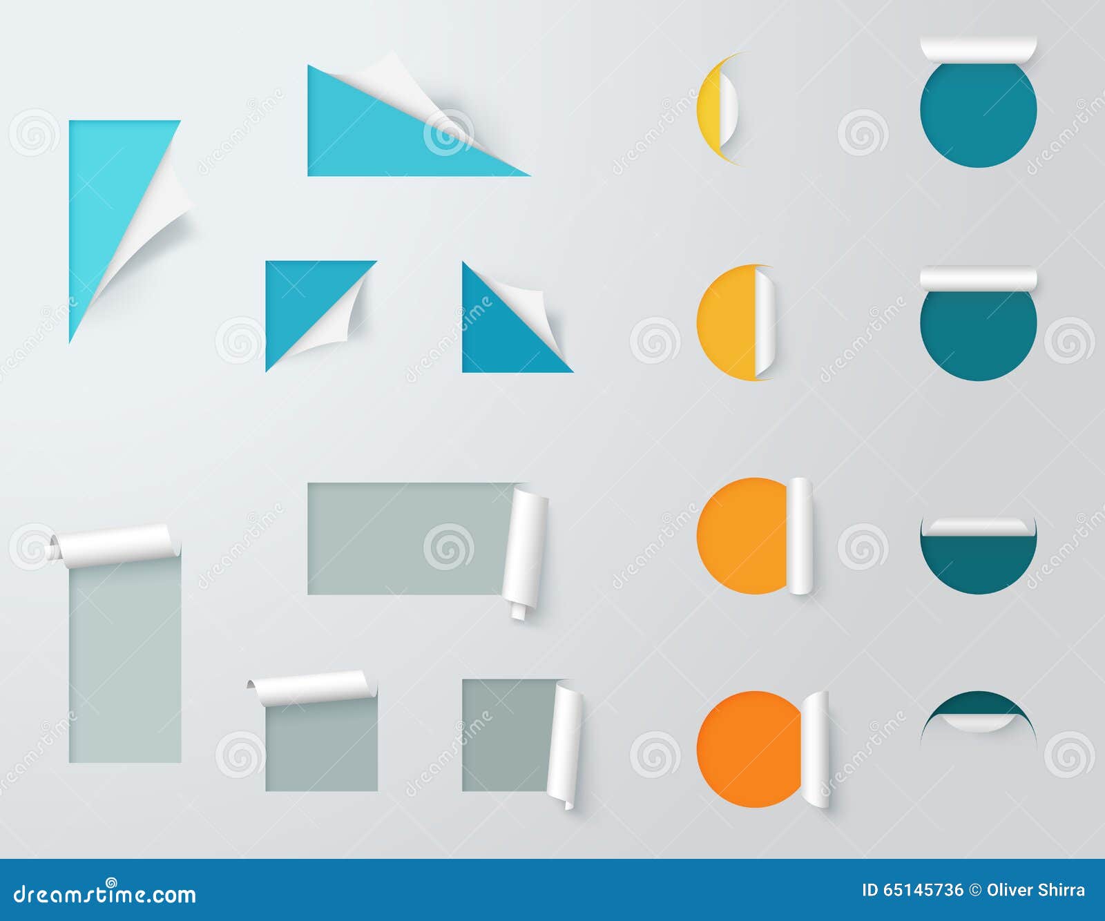 Paper Cut Out Labels Pealed Back Template 2 Stock Vector - Illustration ...