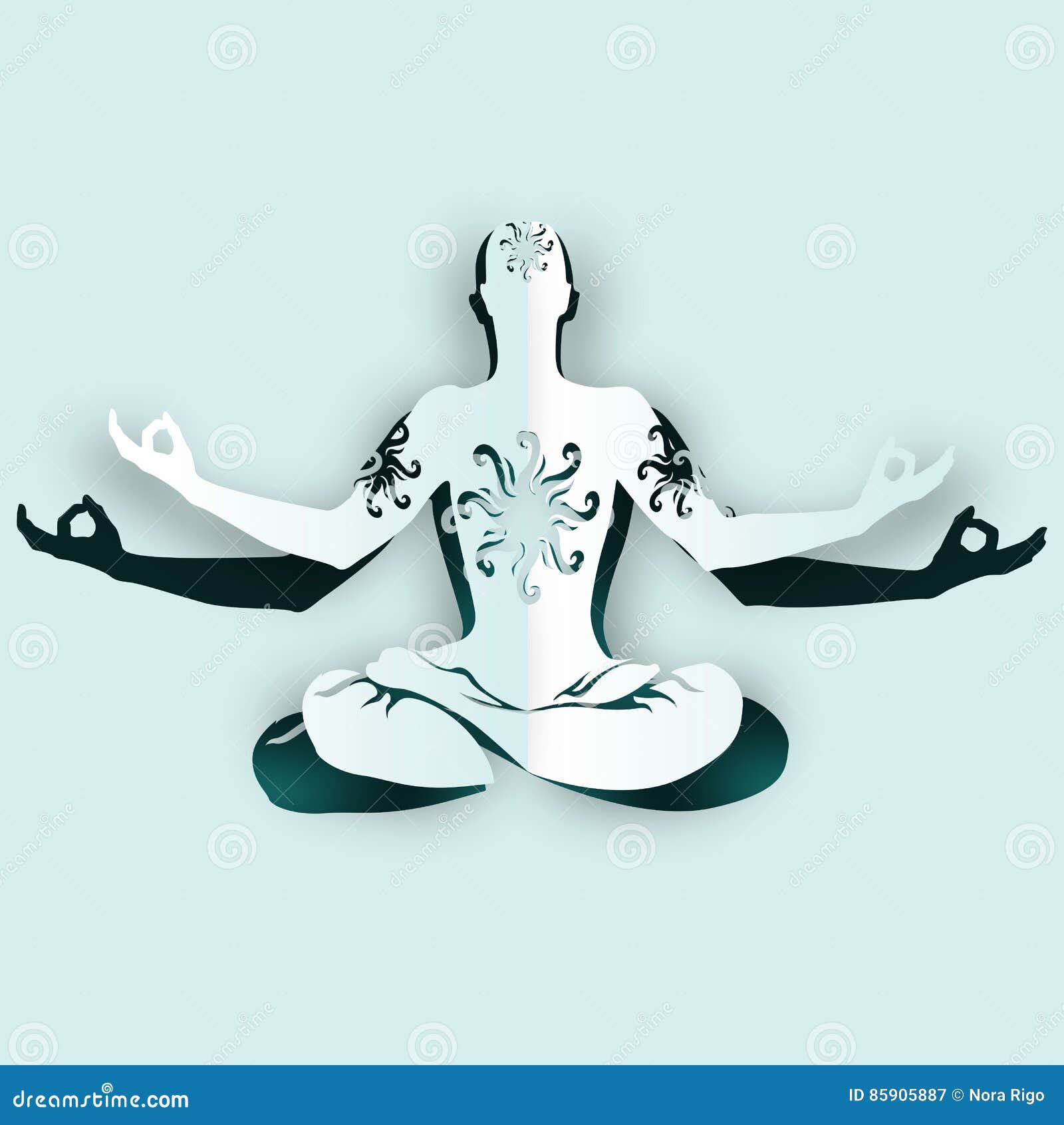 Paper Cut Out Man in Yoga Position Stock Vector - Illustration of ...