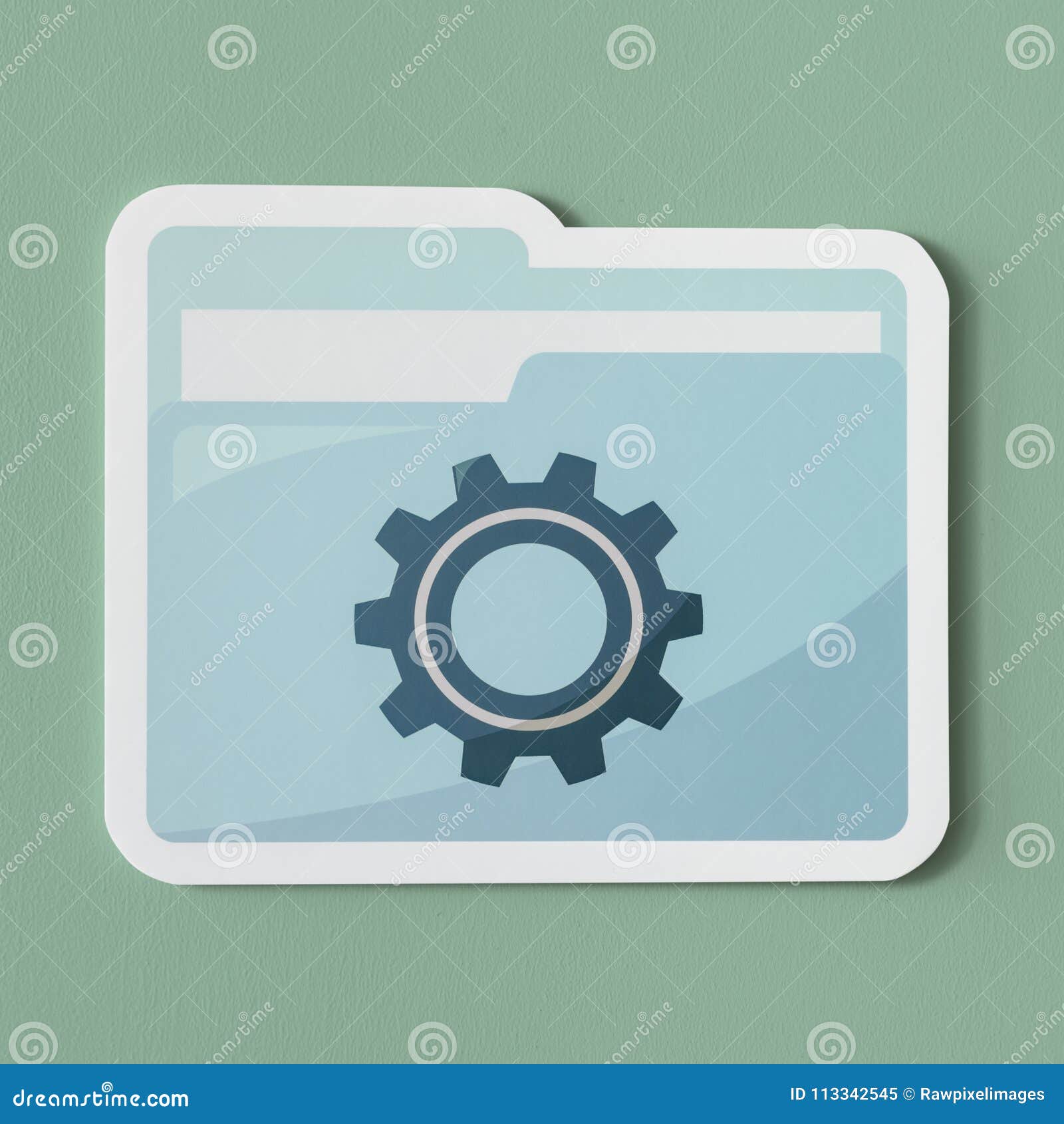 Paper Cut Out Settings Folder Icon Stock Illustration - Illustration of ...