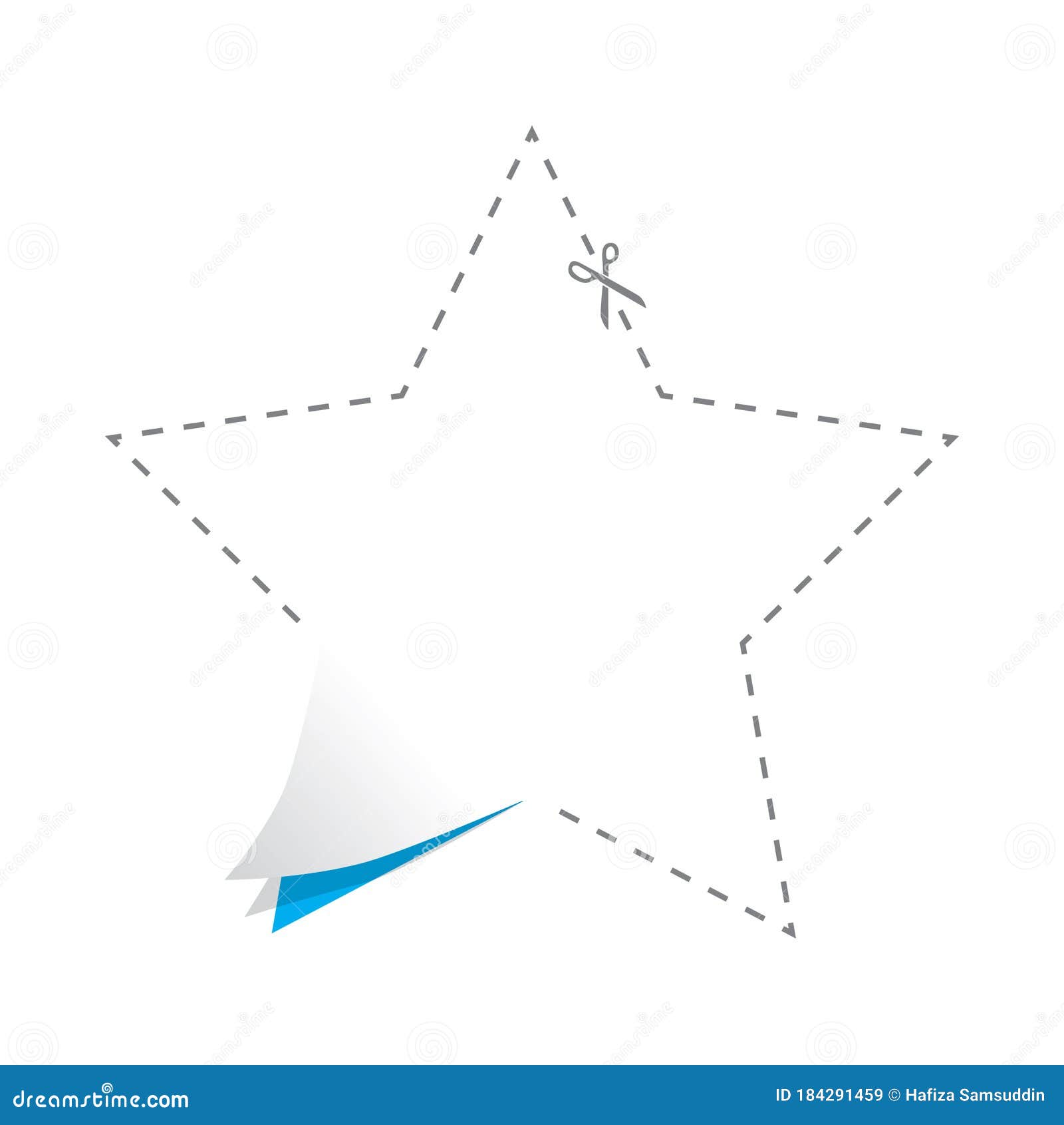 Paper Cut Out of Star. Vector Illustration Decorative Background Design ...