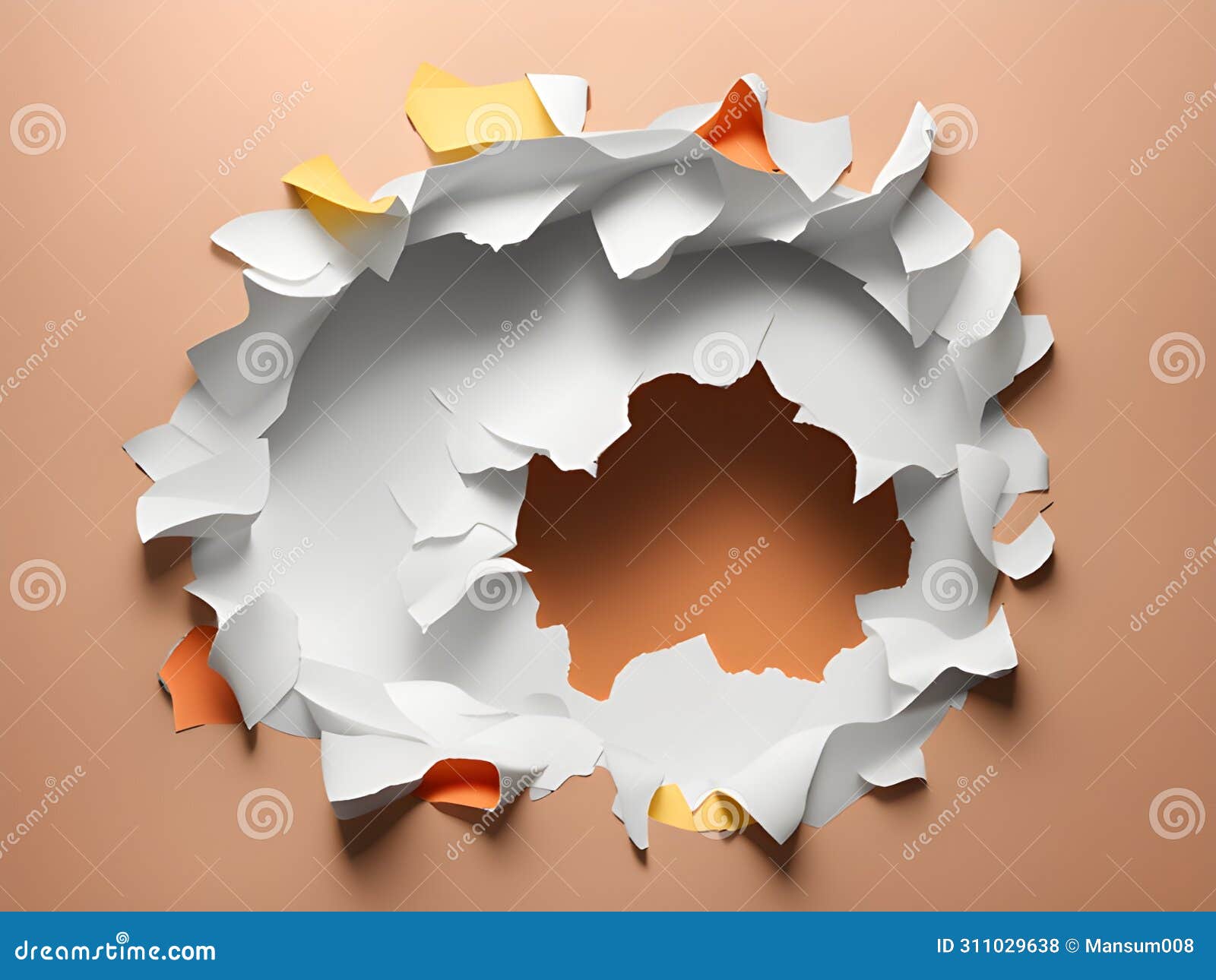 Paper Cut Out of Torn Pieces of Paper Stock Illustration - Illustration ...