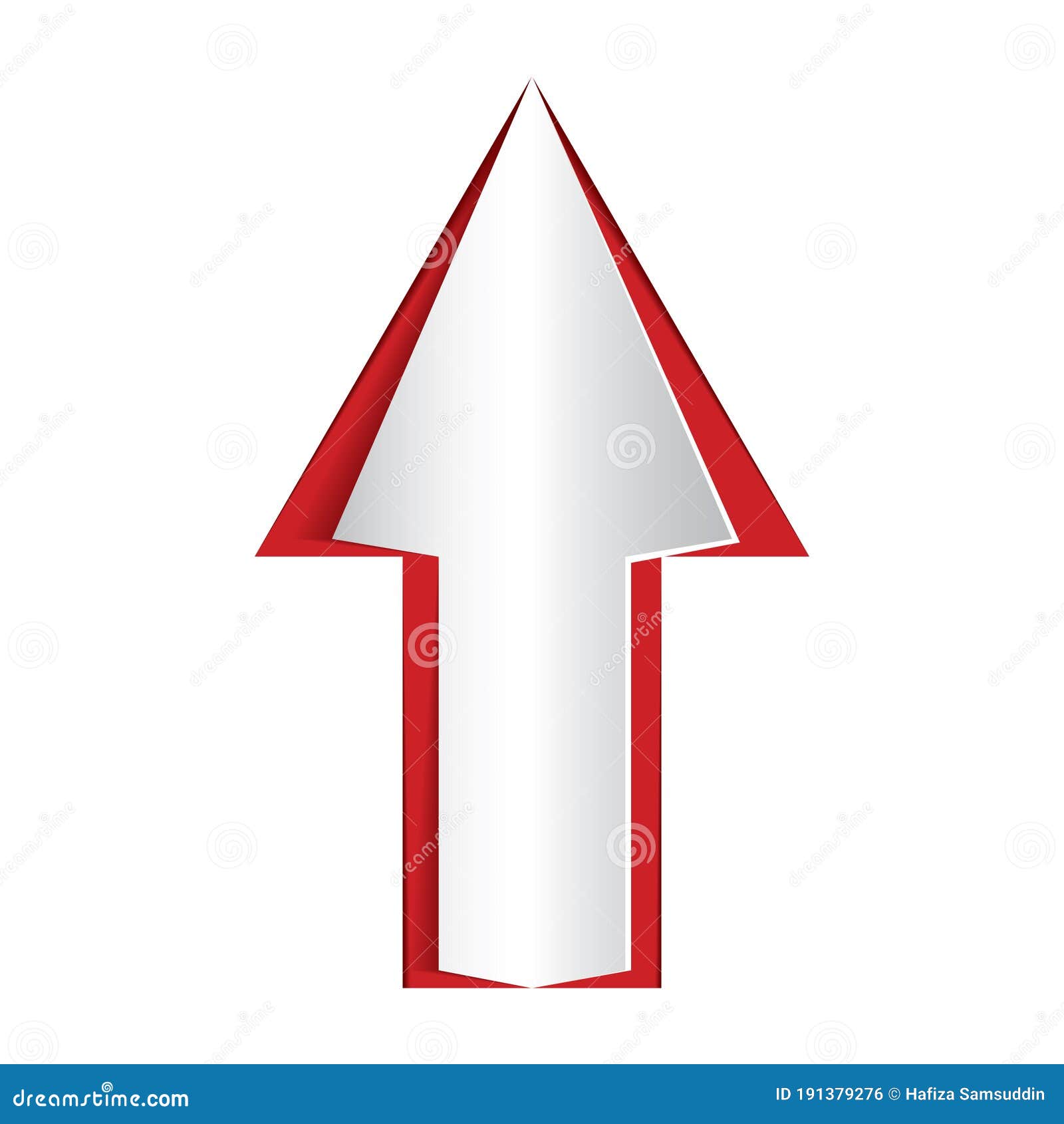 Paper Cut Out an Upward Arrow. Vector Illustration Decorative Design ...