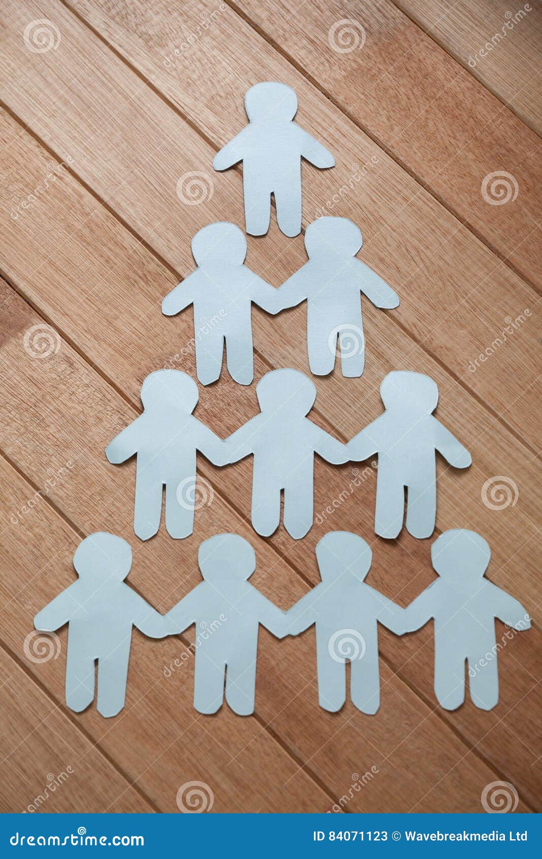 Paper Cut Outs Forming Human Pyramid Stock Image - Image of unity ...