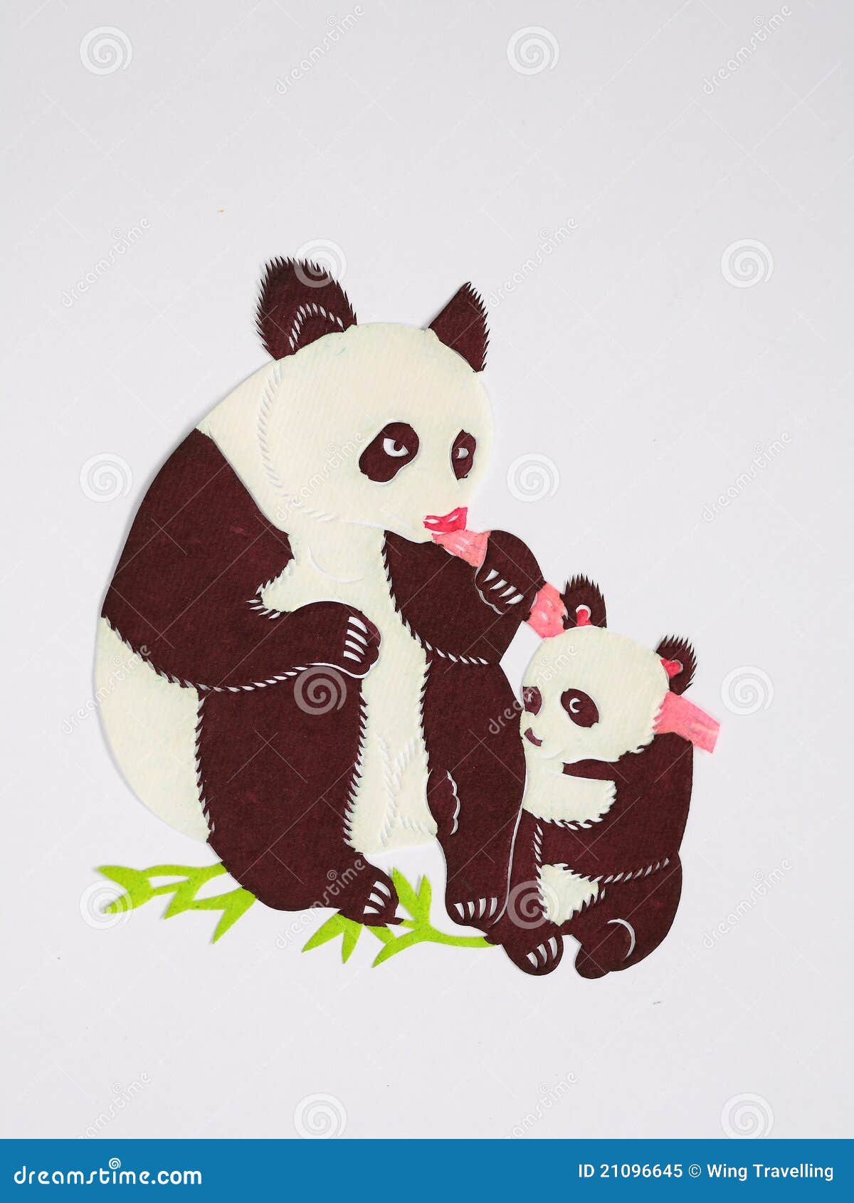 Paper-cut of pandas stock image. Image of china, classical - 21096645