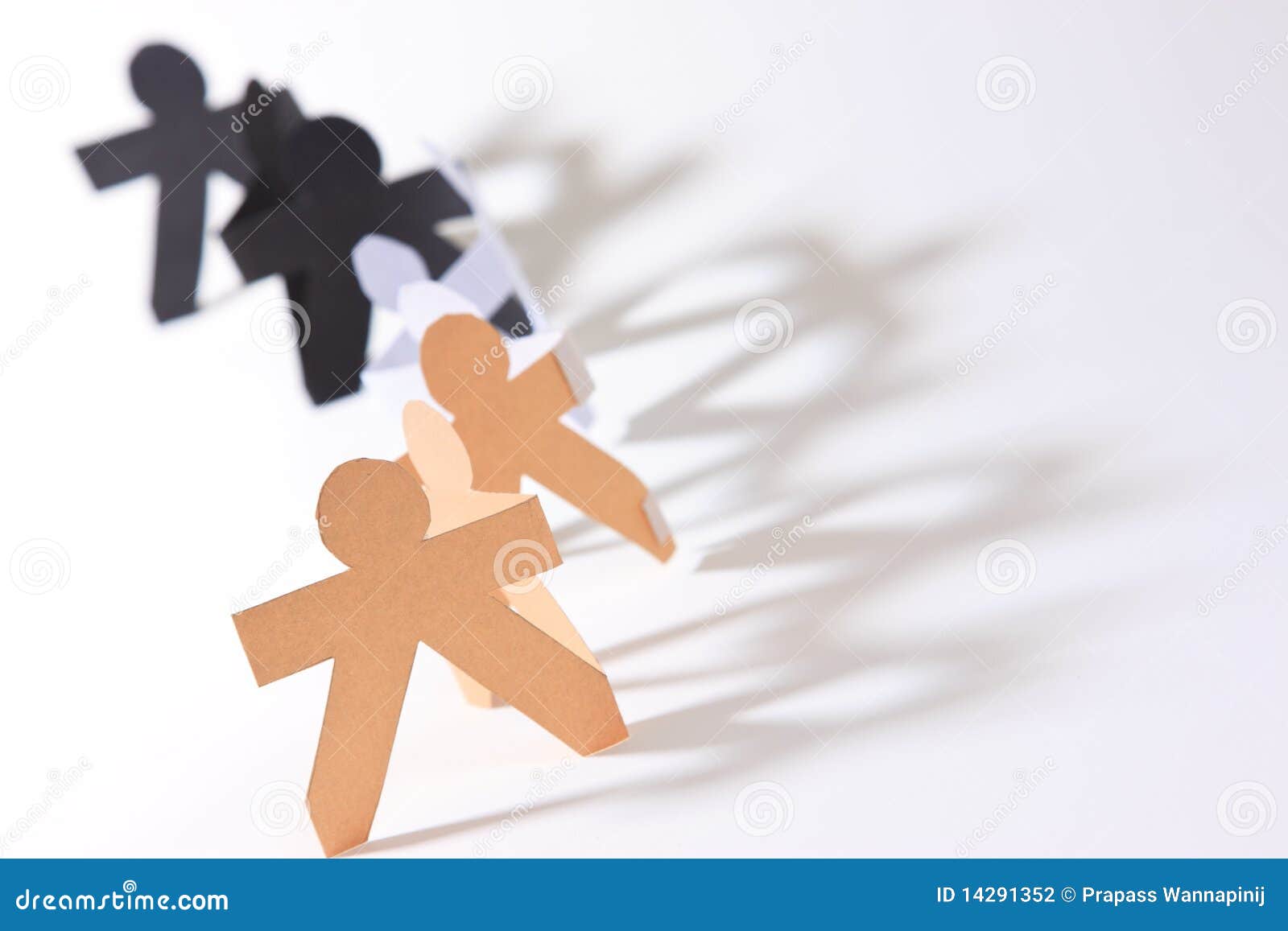 Paper Cut into People Hold Their Hands Connected Stock Photo - Image of ...