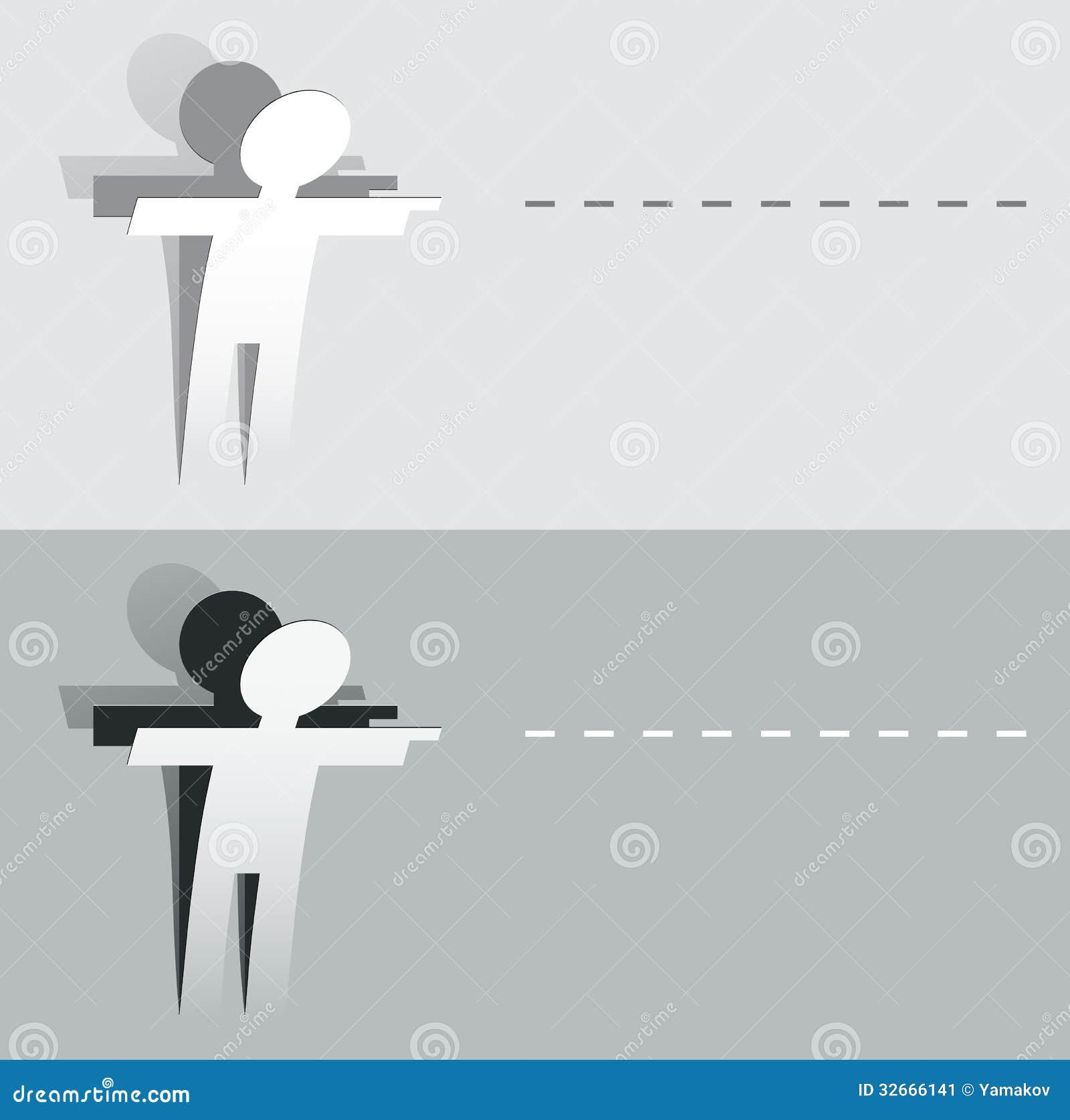 Paper Cut Pointing Human Figure Stock Vector - Illustration of design ...
