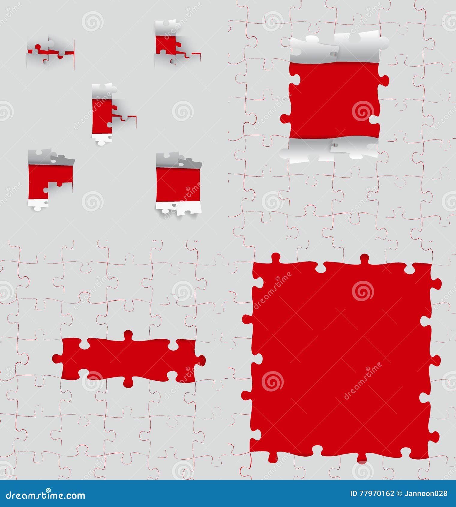 Paper Cut of Puzzle. Vector Illustration. Stock Vector - Illustration ...