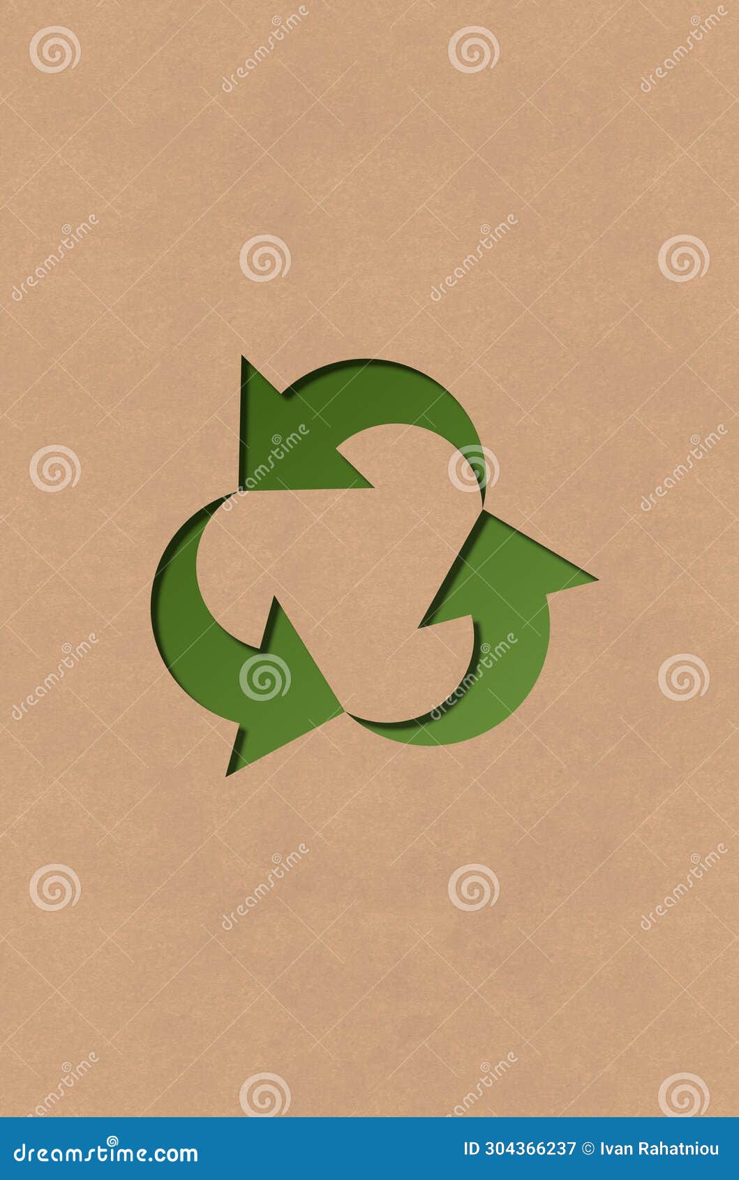 Paper Cut with Recycle Sign Stock Illustration - Illustration of curve ...