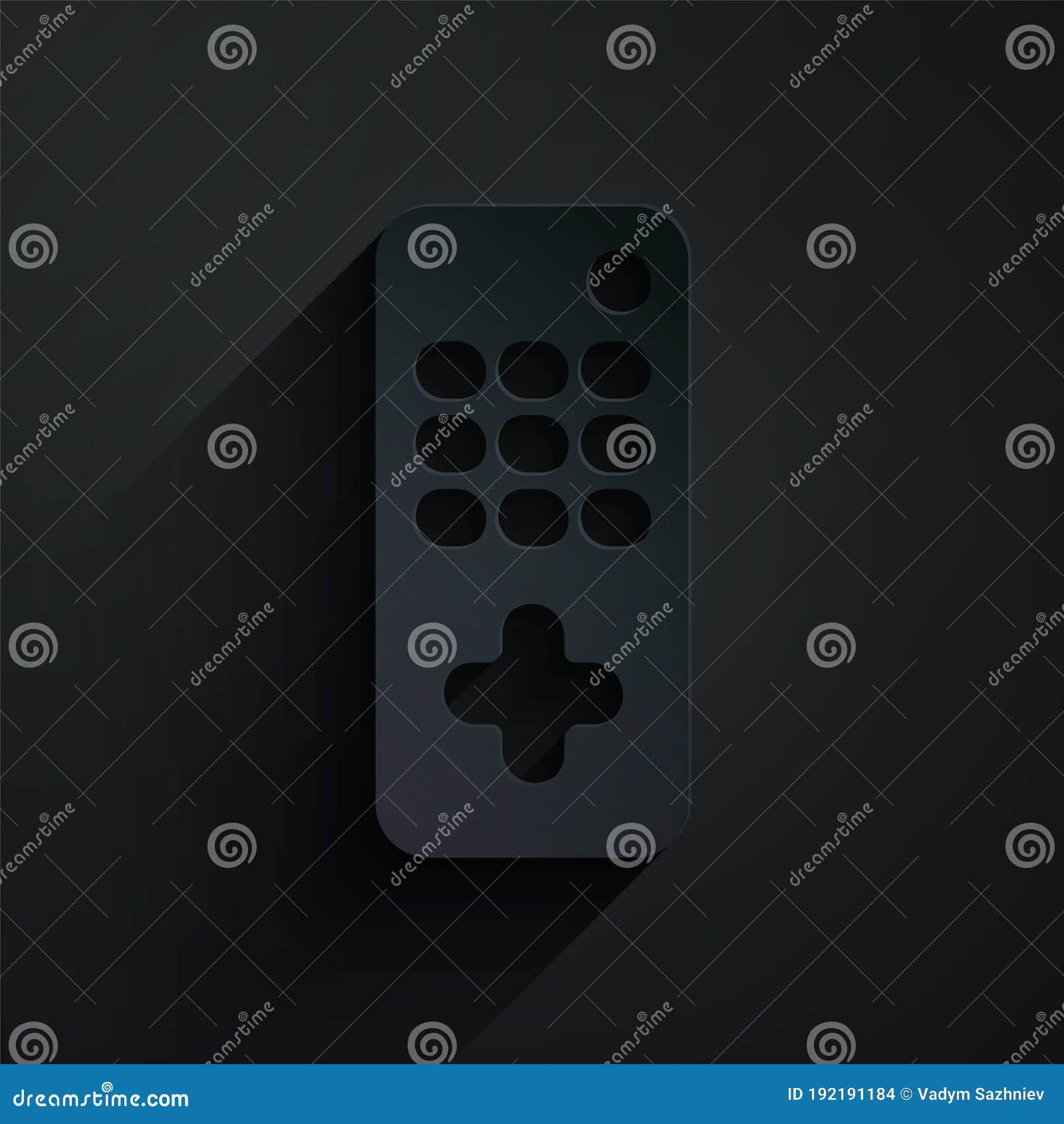 Paper Cut Remote Control Icon Isolated on Black Background. Paper Art ...