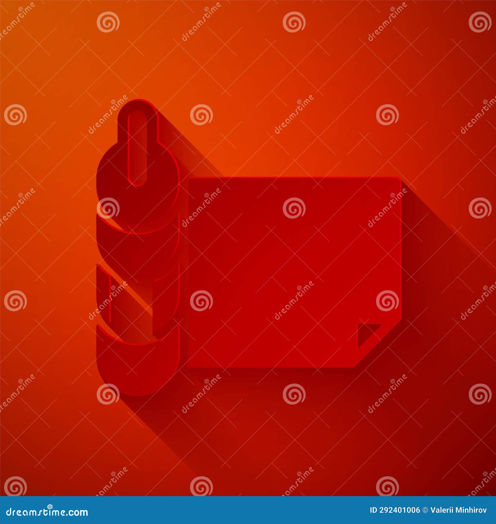 Paper Cut Roll of Paper Icon Isolated on Red Background. Paper Art ...