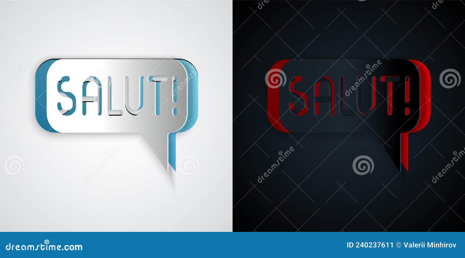 Paper Cut Salut in Different Languages Icon Isolated on Grey and Black ...