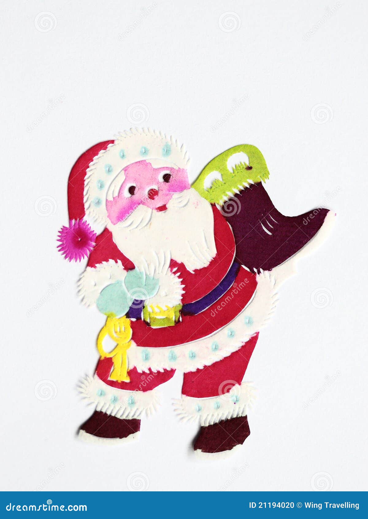 Paper-cut of Santa Claus stock photo. Image of asian - 21194020