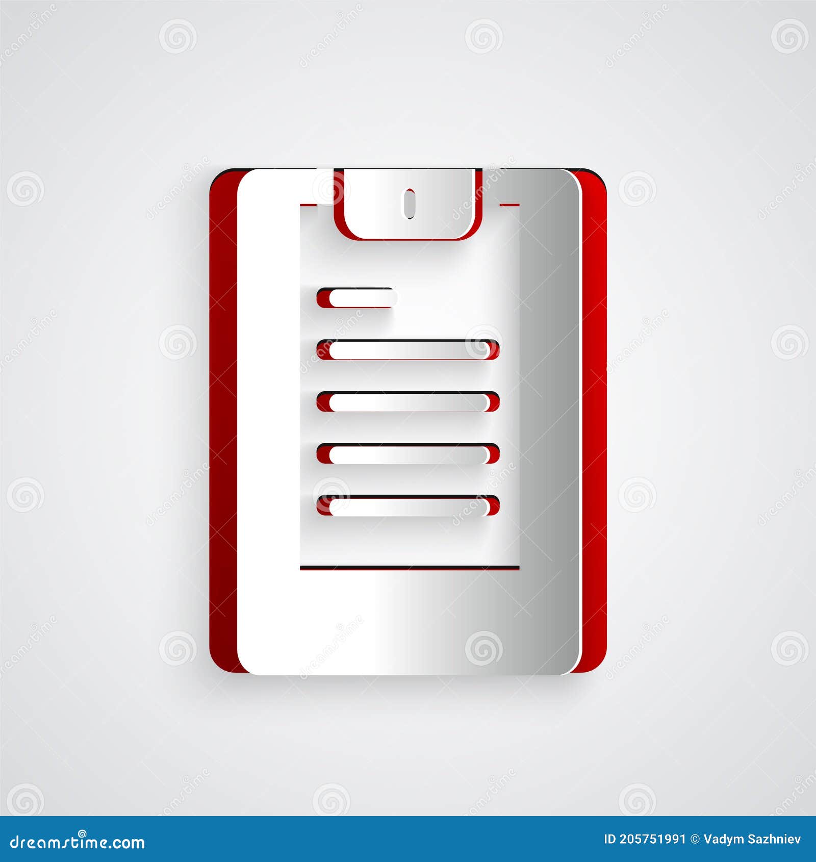 Paper Cut Server, Data Report Icon Isolated on Grey Background. Paper ...