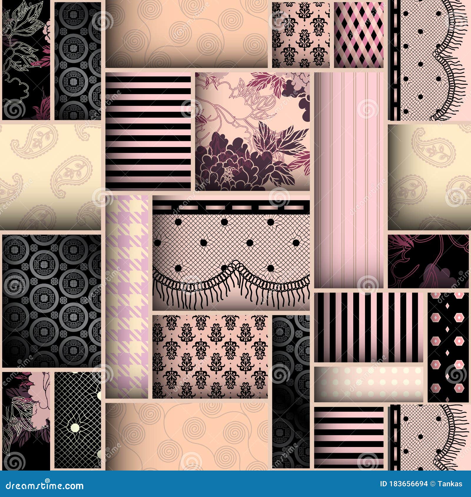 Paper Cut Shapes Design. Seamless Vector Pattern. Stock Vector ...