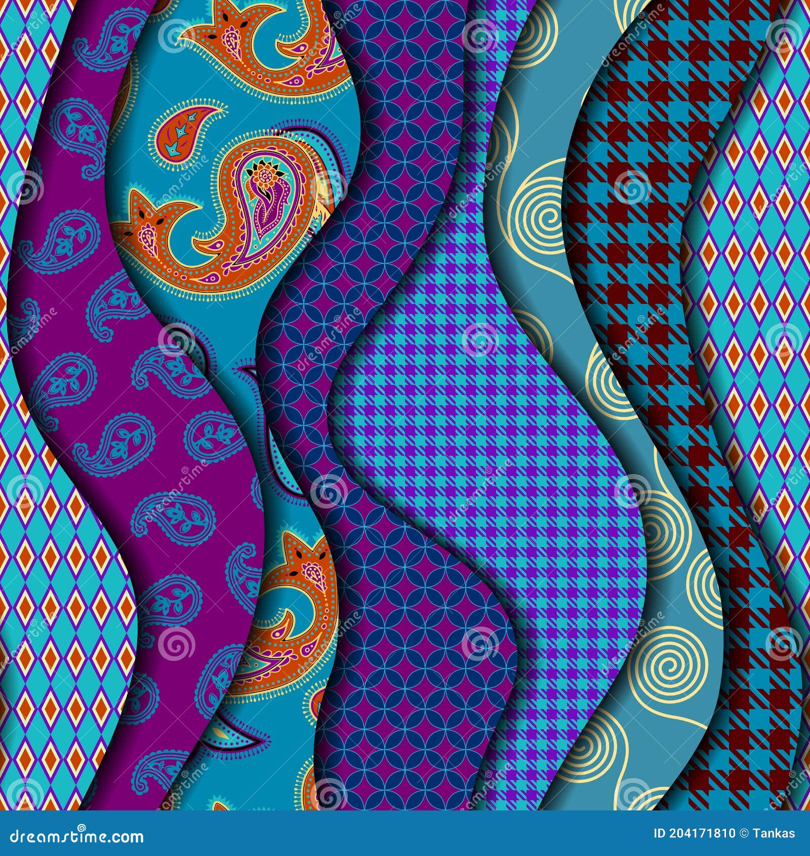 Paper Cut Shapes Design. Seamless Vector Pattern. Stock Vector ...