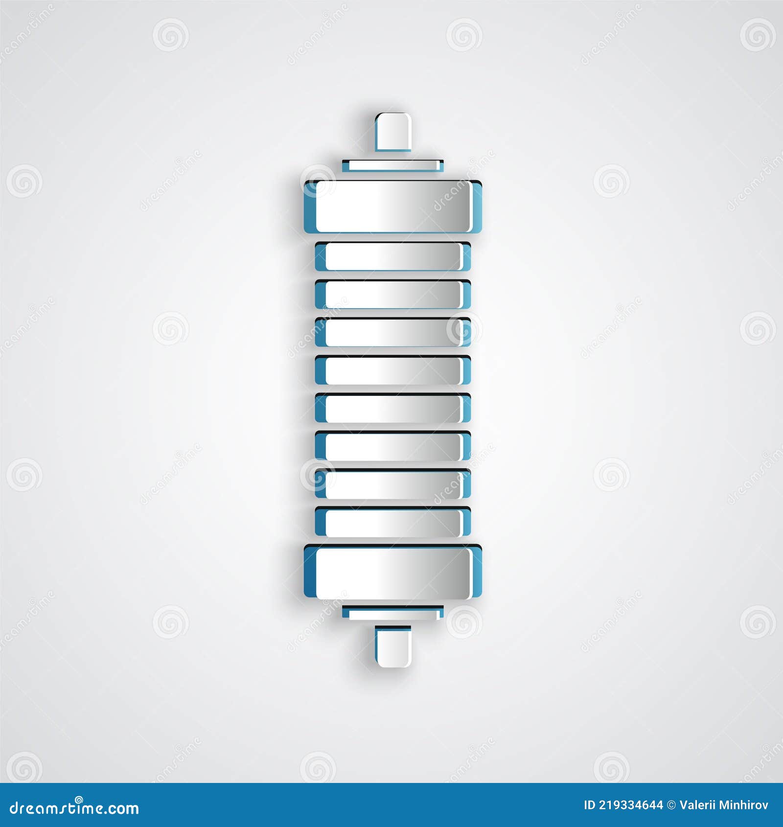 Paper Cut Shock Absorber Icon Isolated on Grey Background. Paper Art ...