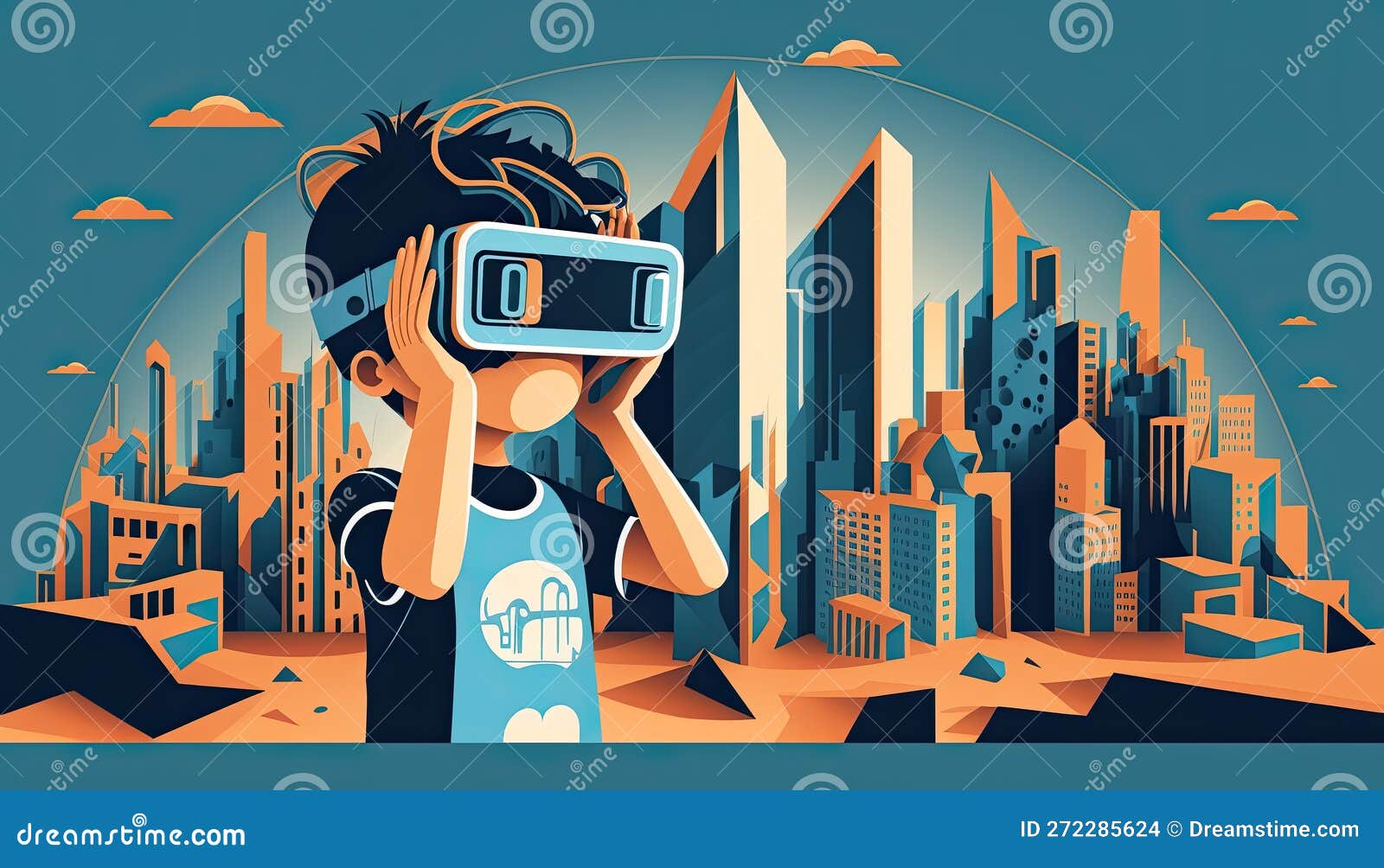 Paper Cut Style Poster for Metaverse Virtual Reality Concept. Stock ...