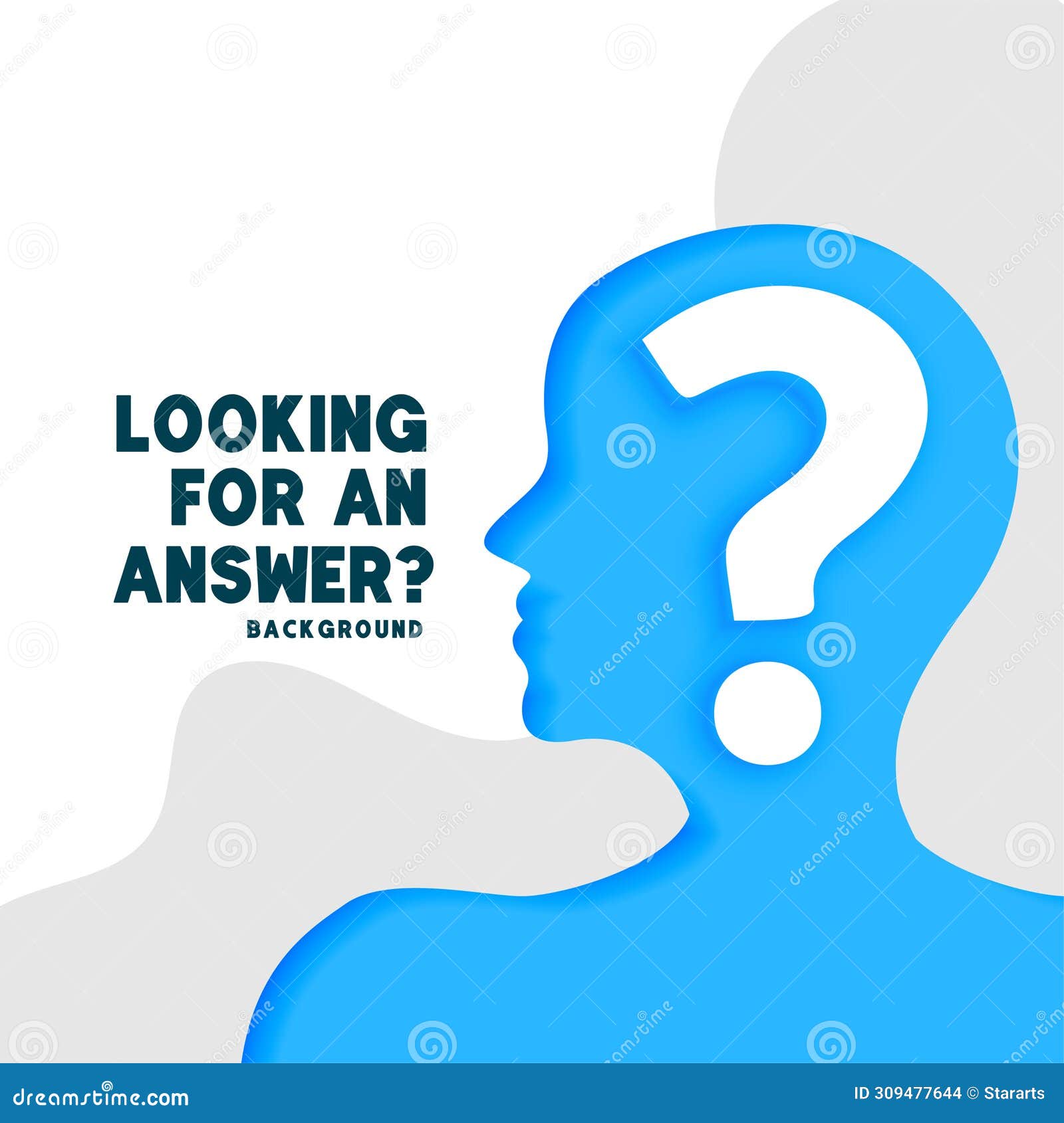 Paper Cut Style Question Mark Concept Template for Social Talk or ...