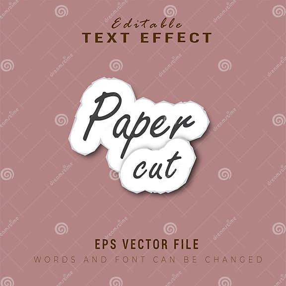 Paper Cut Editable Vector Text Effect Simple Effect Stock Vector - Illustration of logotype ...