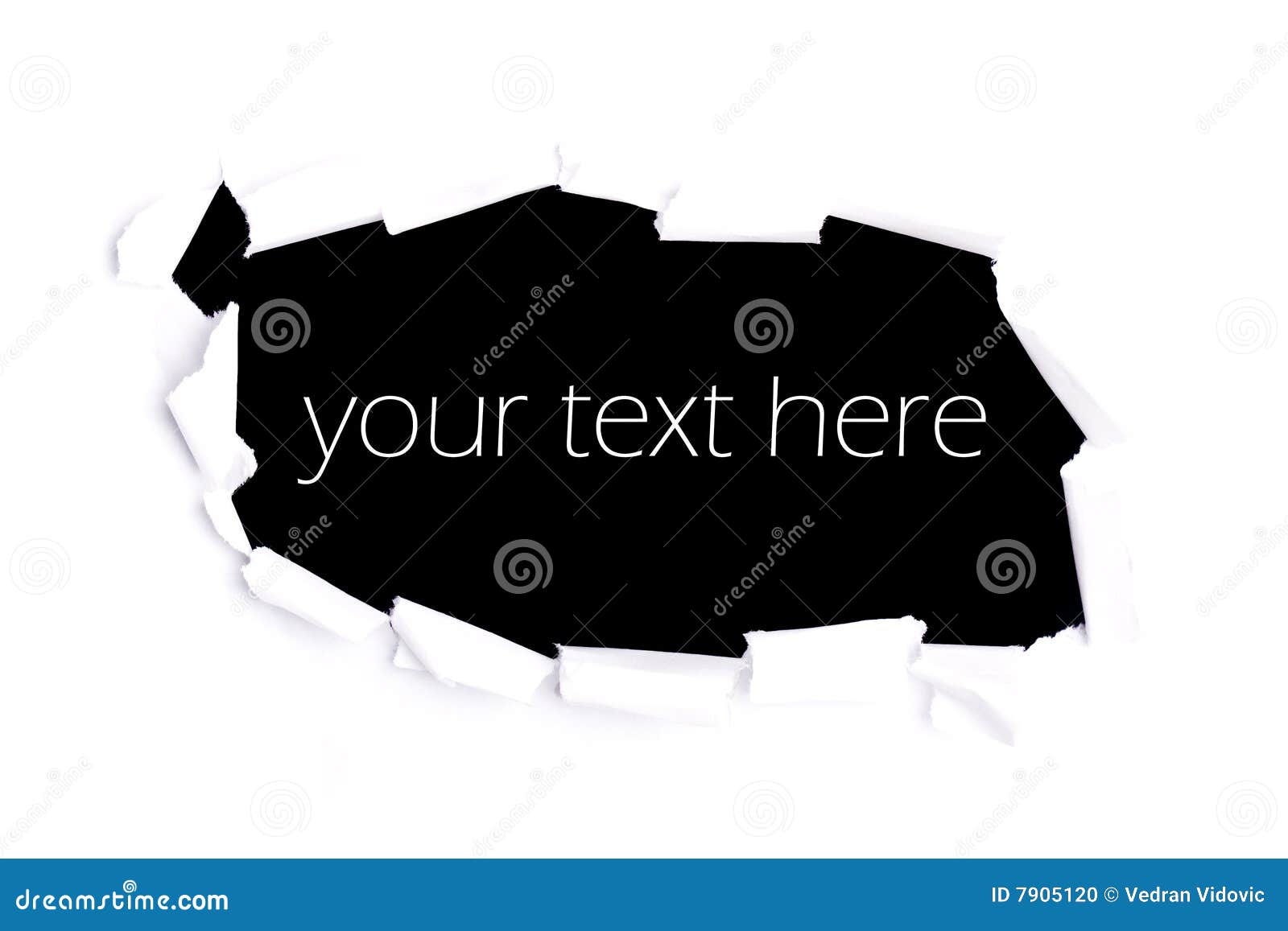 Paper cut to black hole. stock photo. Image of empty, headline - 7905120