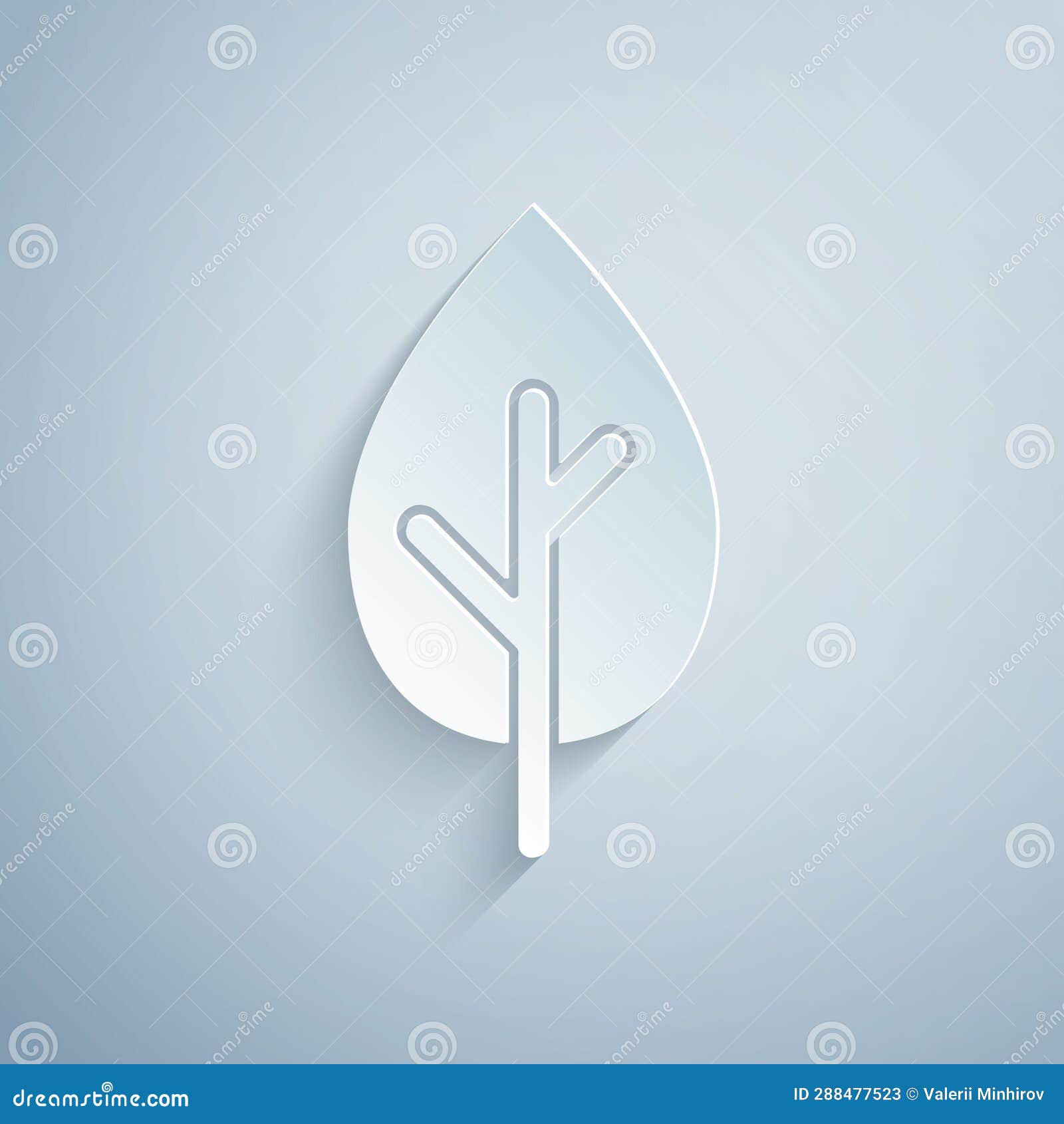 Paper Cut Tree Icon Isolated on Grey Background. Forest Symbol. Paper ...