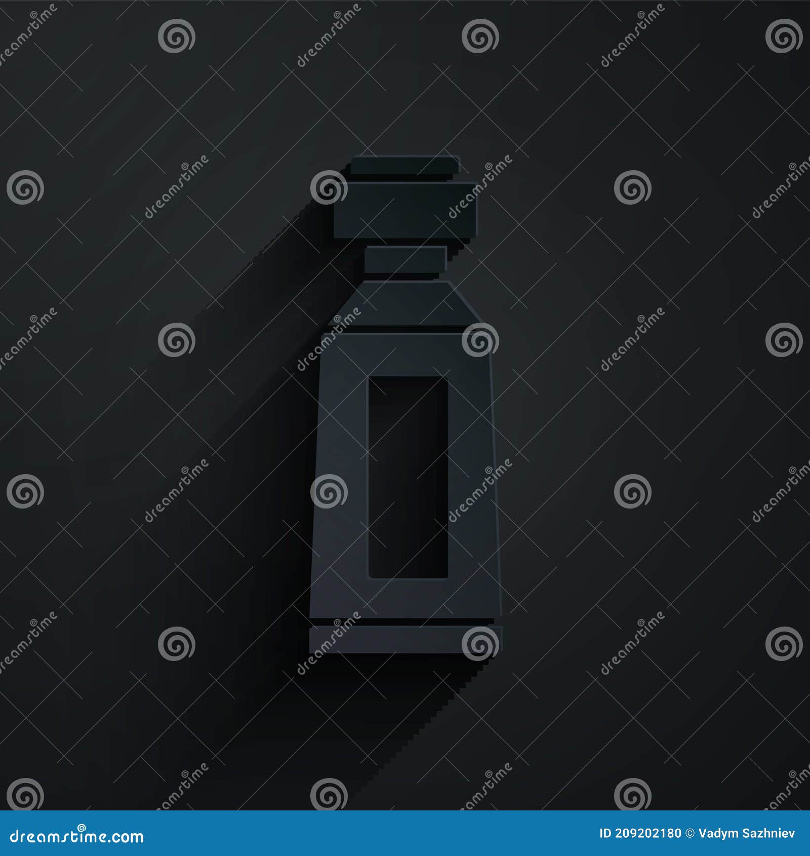 Paper Cut Tube of Toothpaste Icon Isolated on Black Background. Paper ...