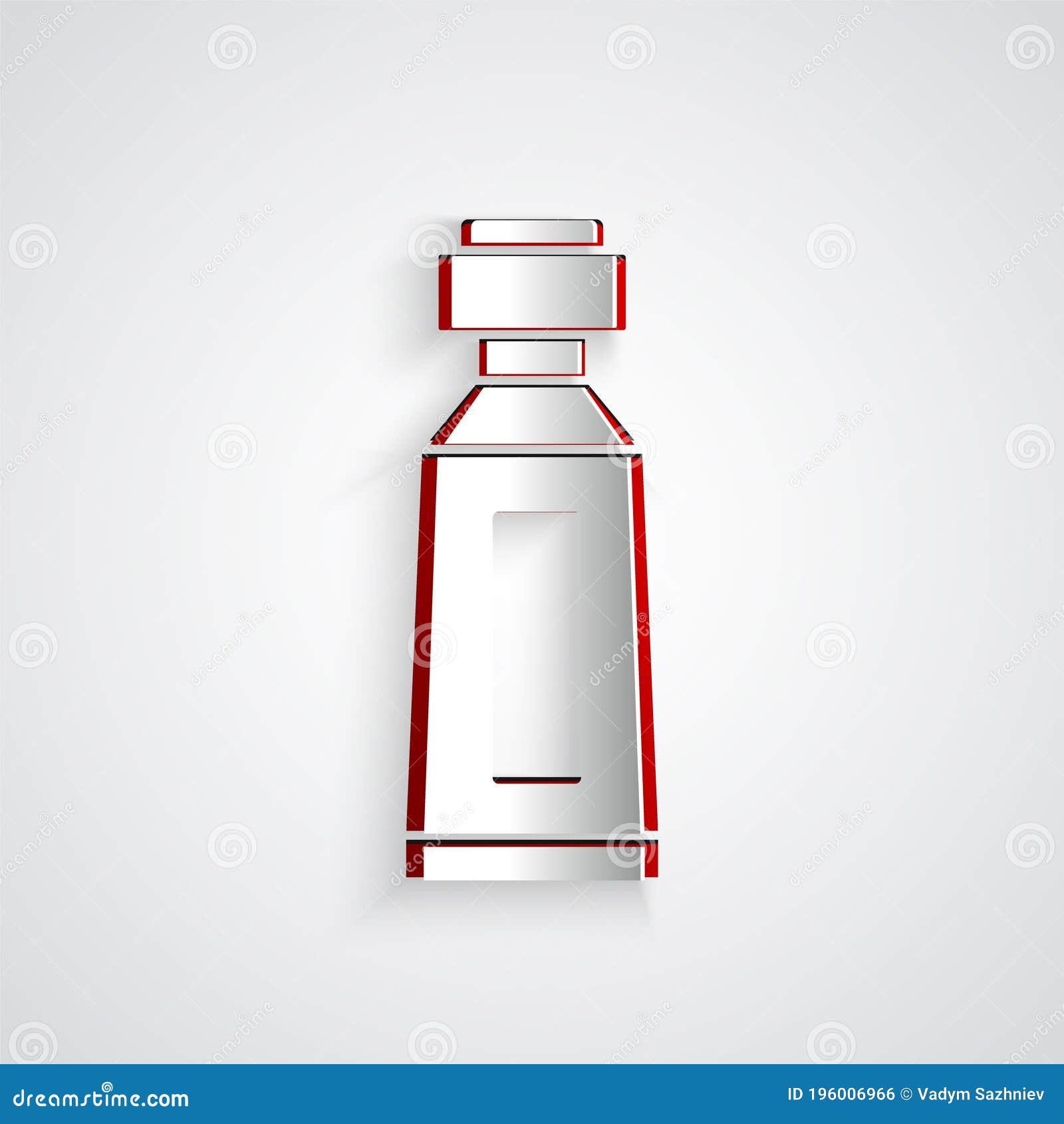 Paper Cut Tube of Toothpaste Icon Isolated on Grey Background. Paper ...