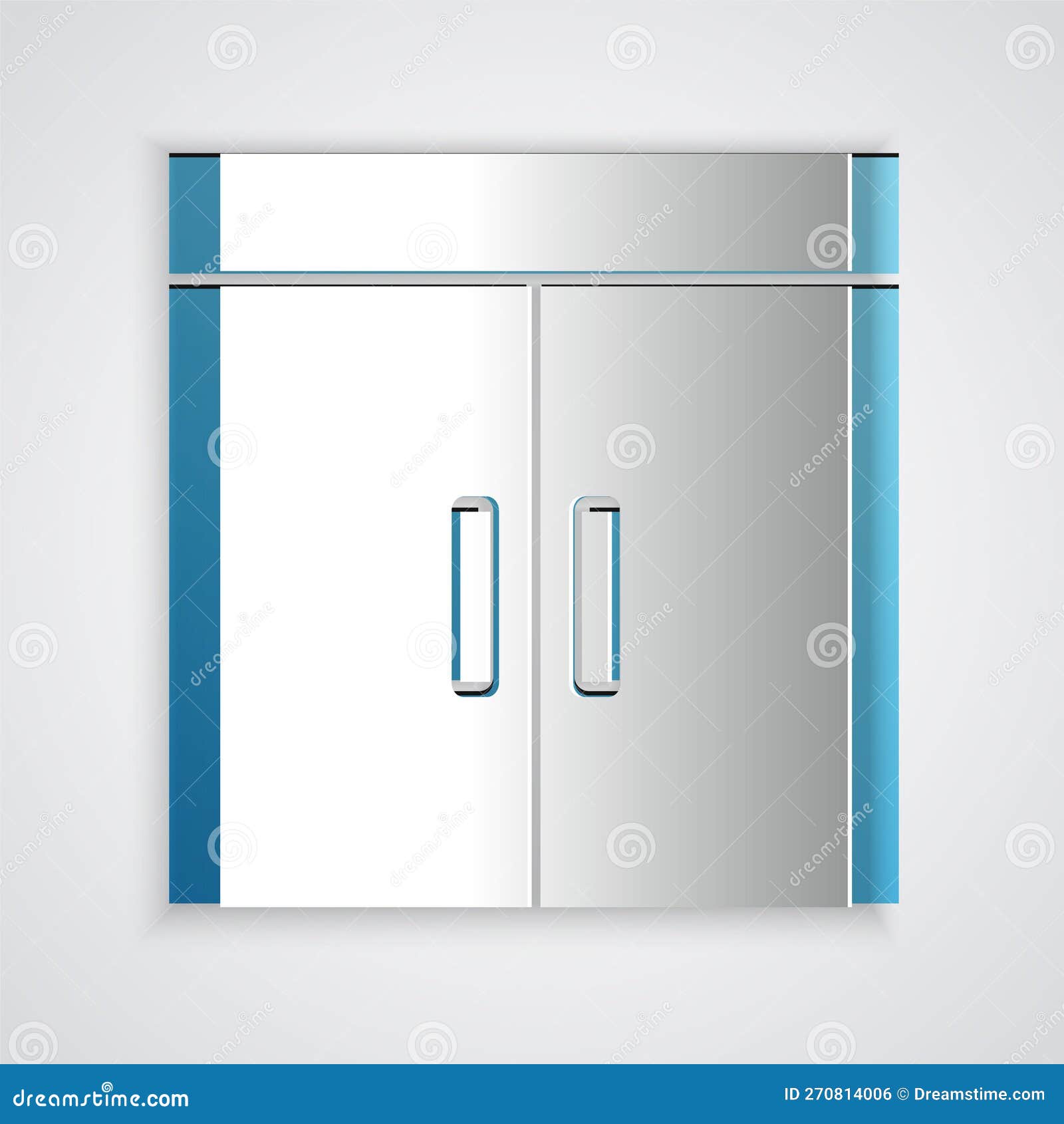 Paper Cut Wardrobe Icon Isolated on Grey Background. Paper Art Style ...